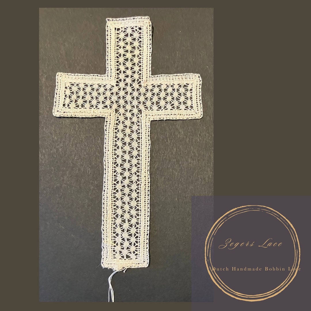 Handmade Vintage Bobbin Lace Cross, Simple Strokes, Size 7cm * 12cm = 2 ...
