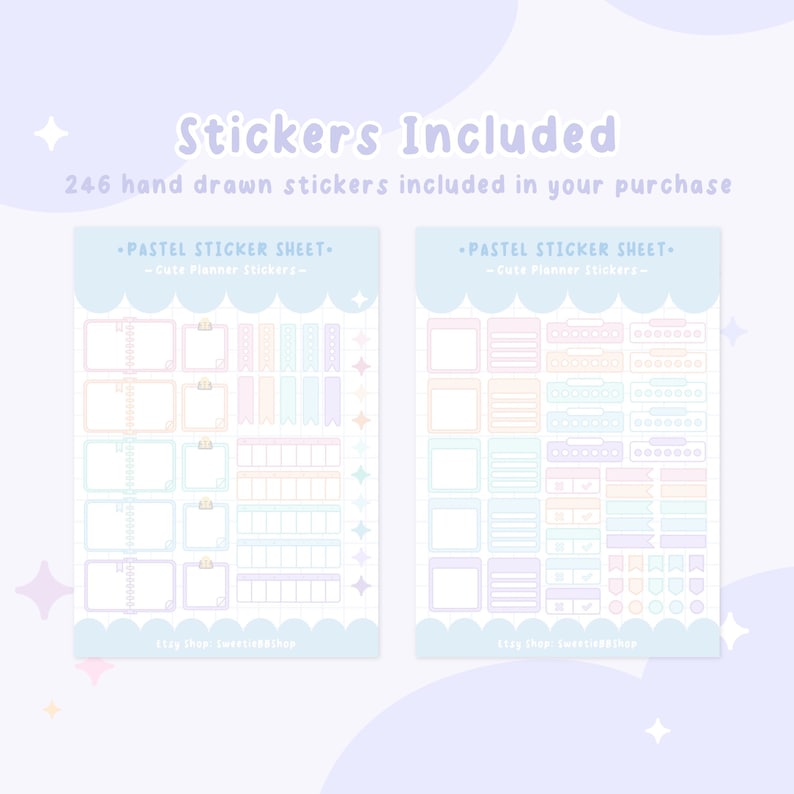 Digital Stickers, Cute Stickers, Cute Digital Stickers, Pastel Digital ...