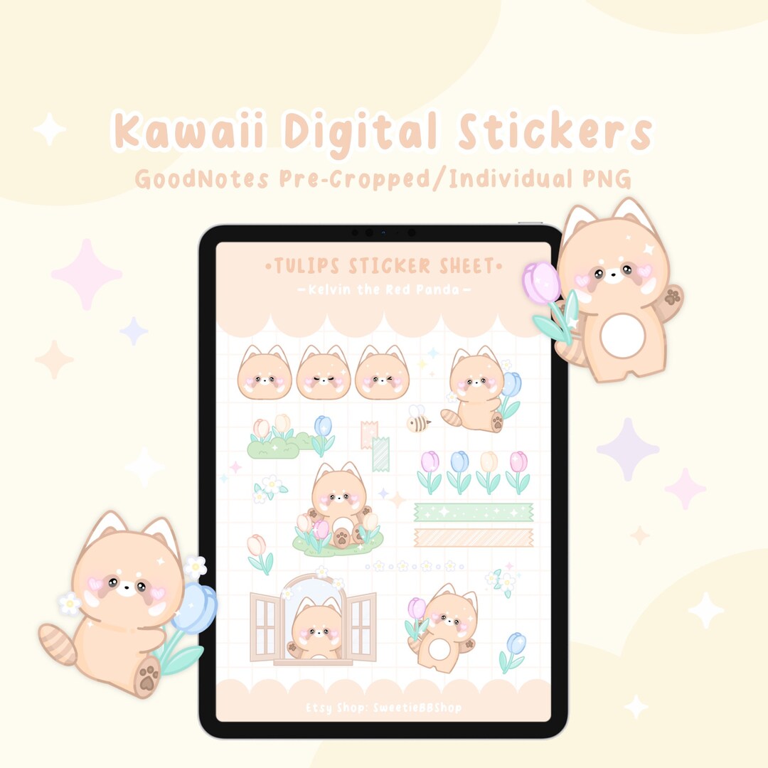 Cute Digital Stickers, Digital Stickers, PNG Stickers, Goodnotes Pre ...