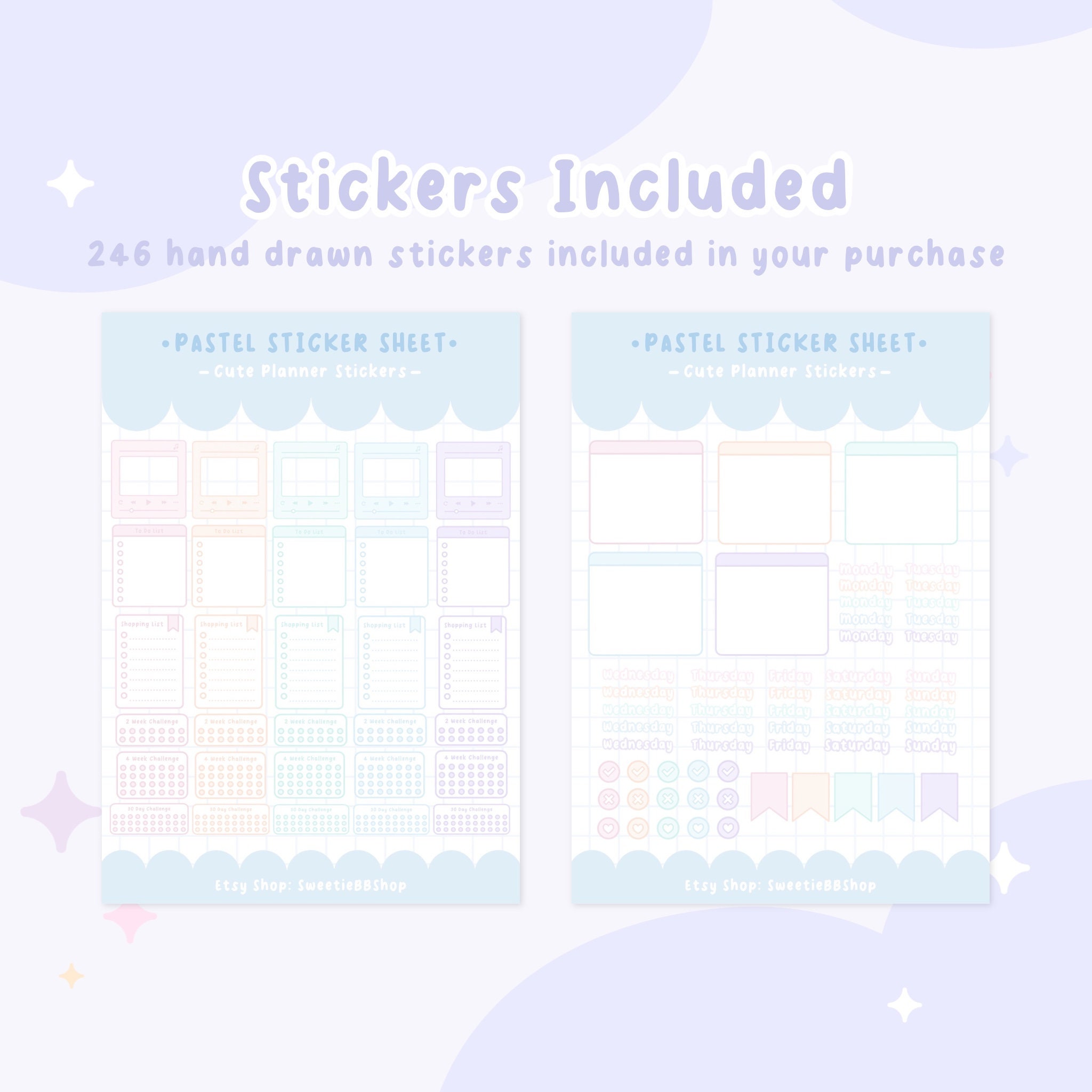 Digital Stickers, Cute Stickers, Cute Digital Stickers, Pastel Digital ...