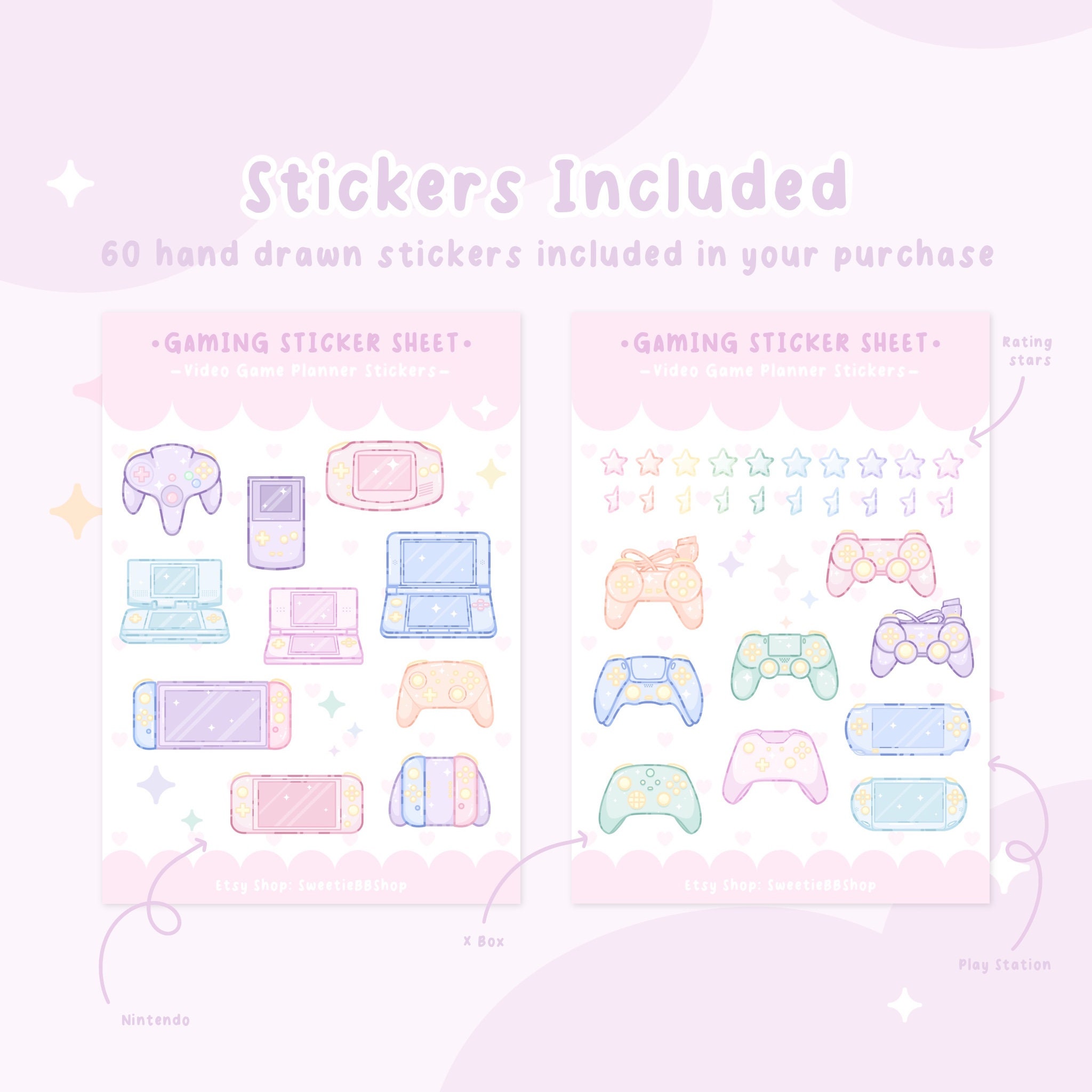 Video Game Stickers, Digital Stickers, Planner Stickers, Kawaii ...