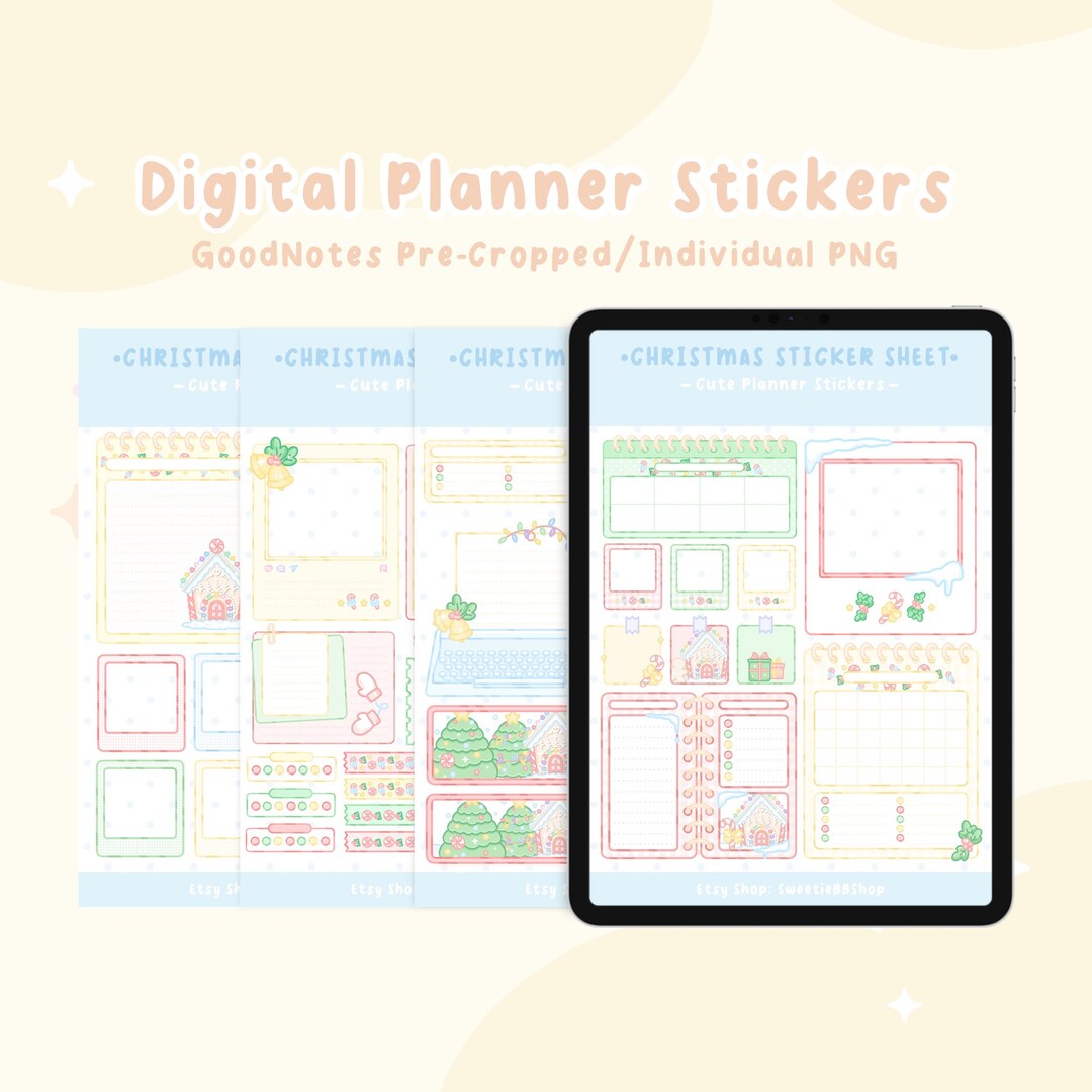 Christmas Stickers, Planner Stickers, Digital Stickers, Digital Planner ...
