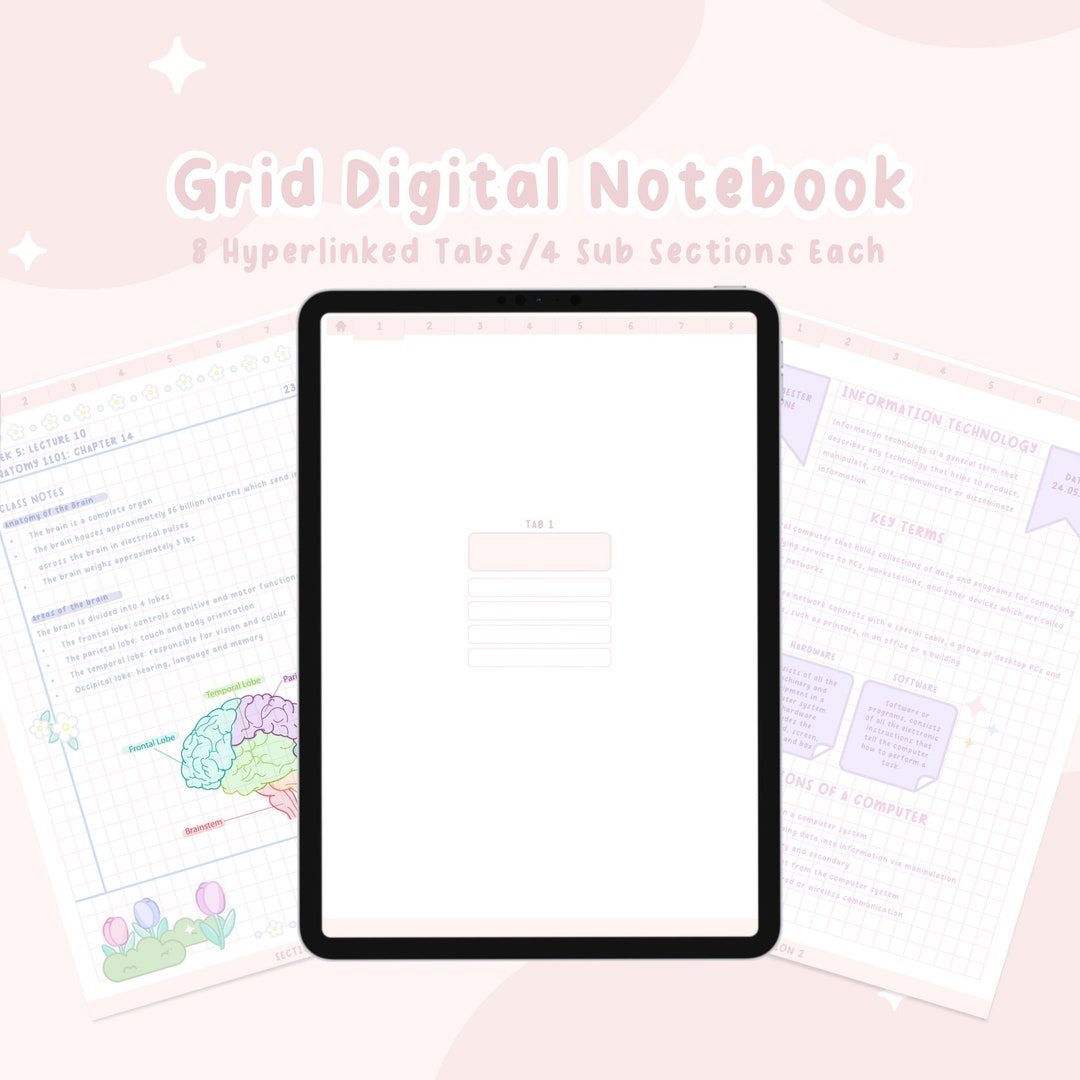 Digital Notebook, Grid Paper, Grid Notebook, Maths Notebook, School ...