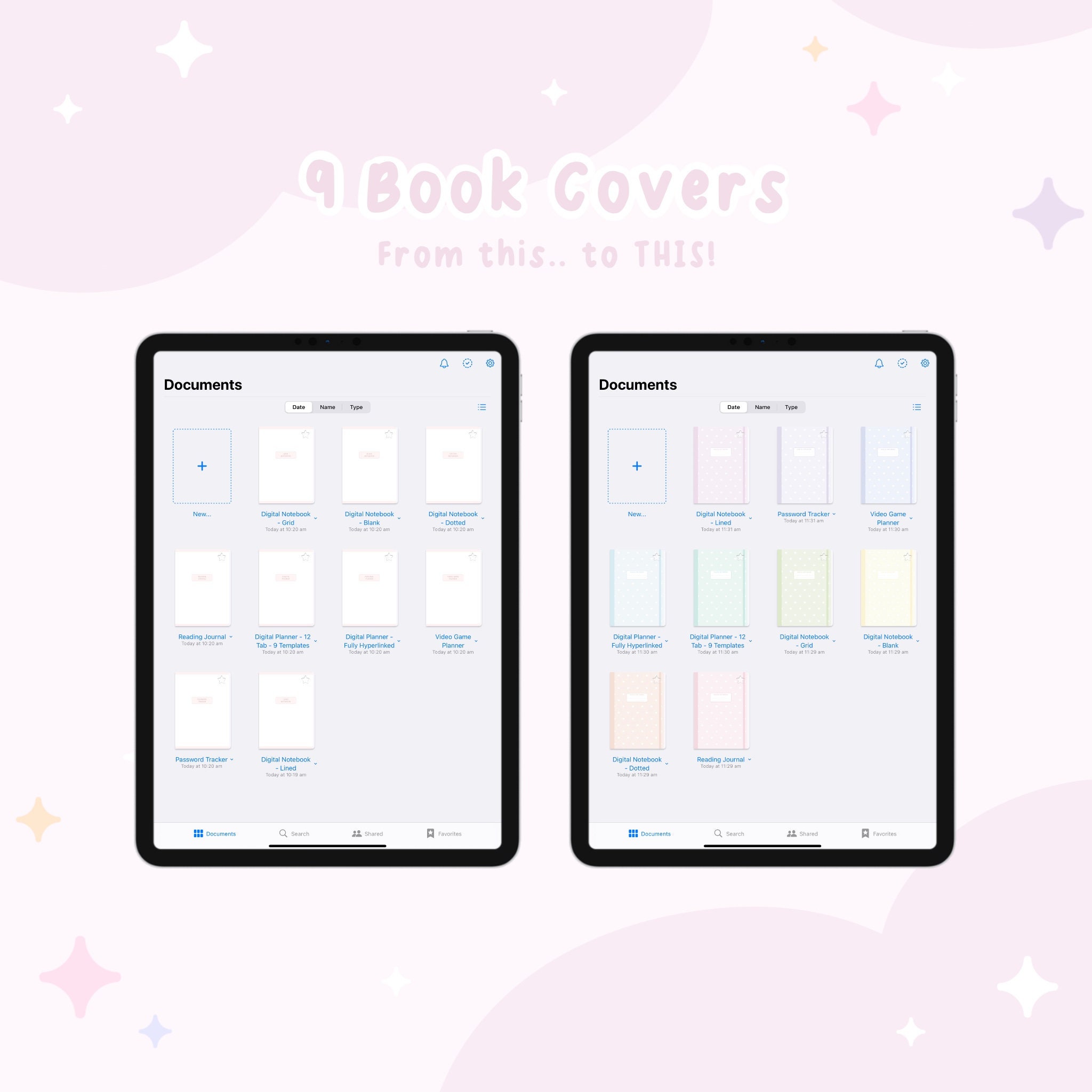 Digital Notebook Covers, Goodnotes, Goodnotes Book Covers, Pastel ...