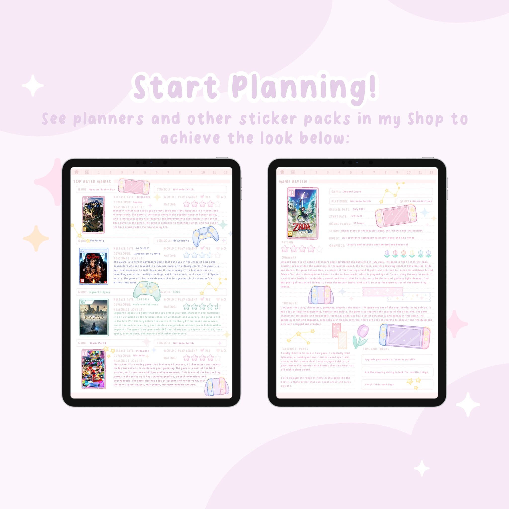Video Game Stickers, Digital Stickers, Planner Stickers, Kawaii ...