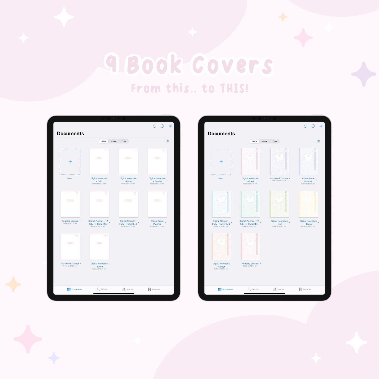 Digital Book Covers, Notebook Covers, Book Covers for Goodnotes, Kawaii ...