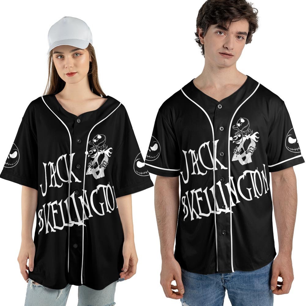 Custom Name Jack Baseball Jersey, Jack Skellington Horror Baseball ...