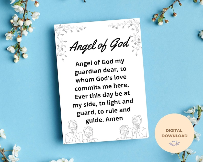 The Angel of God | Prayer Card | Digital Download - Etsy