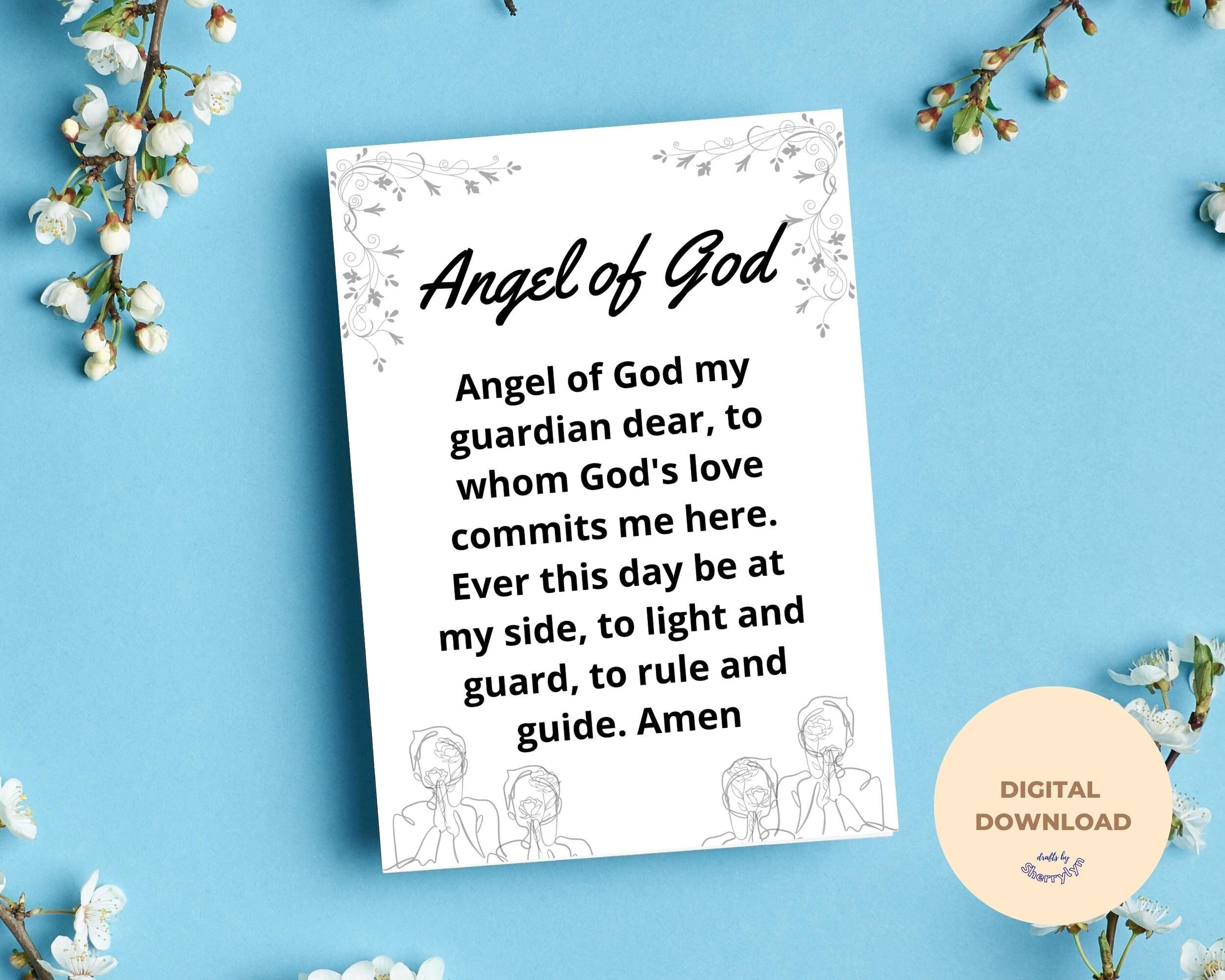 The Angel of God | Prayer Card | Digital Download - Etsy