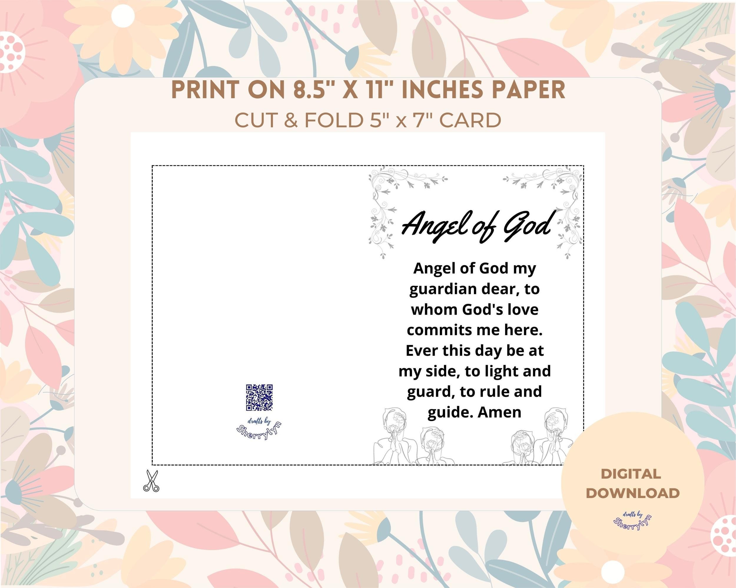 The Angel of God | Prayer Card | Digital Download - Etsy