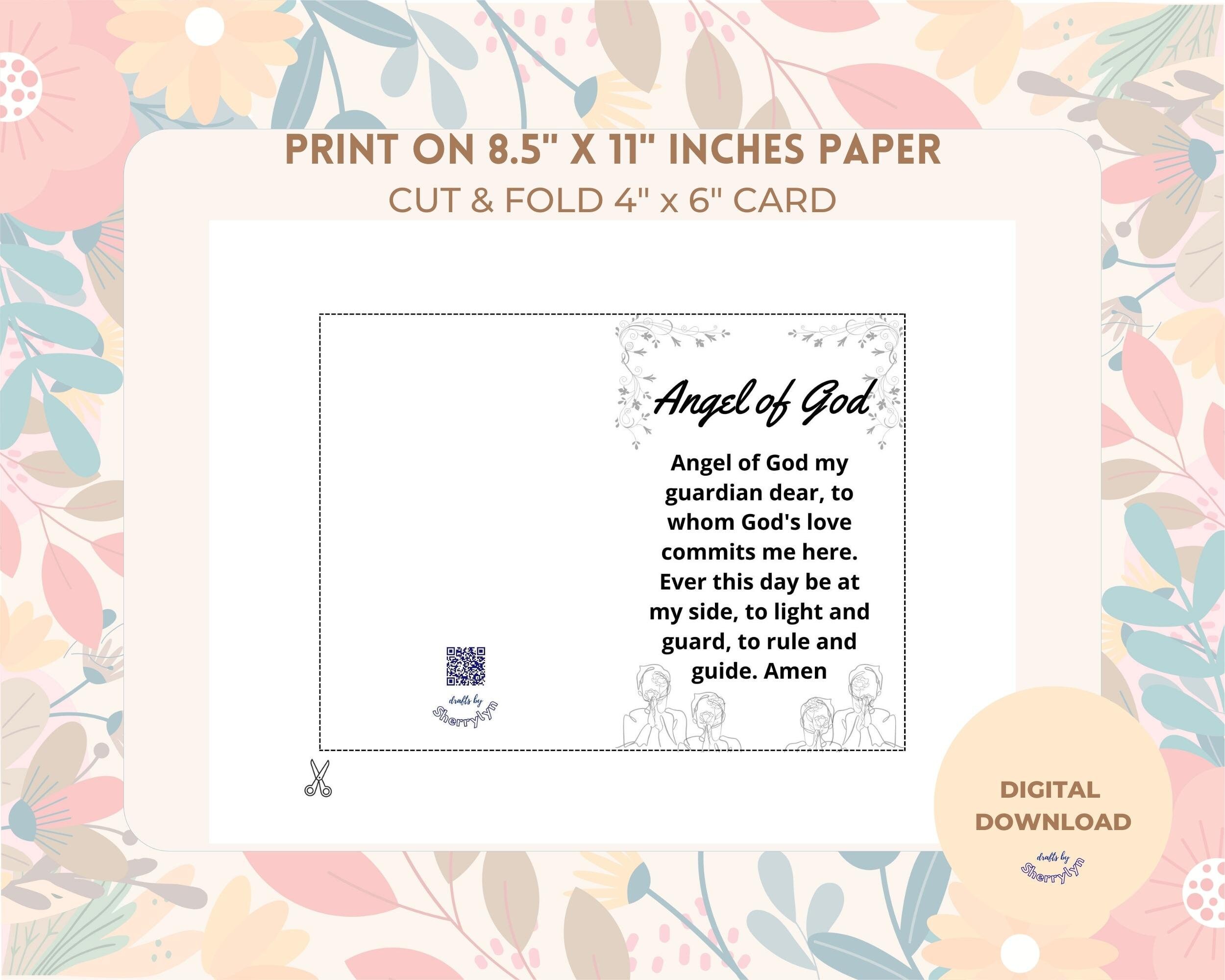 The Angel of God | Prayer Card | Digital Download - Etsy