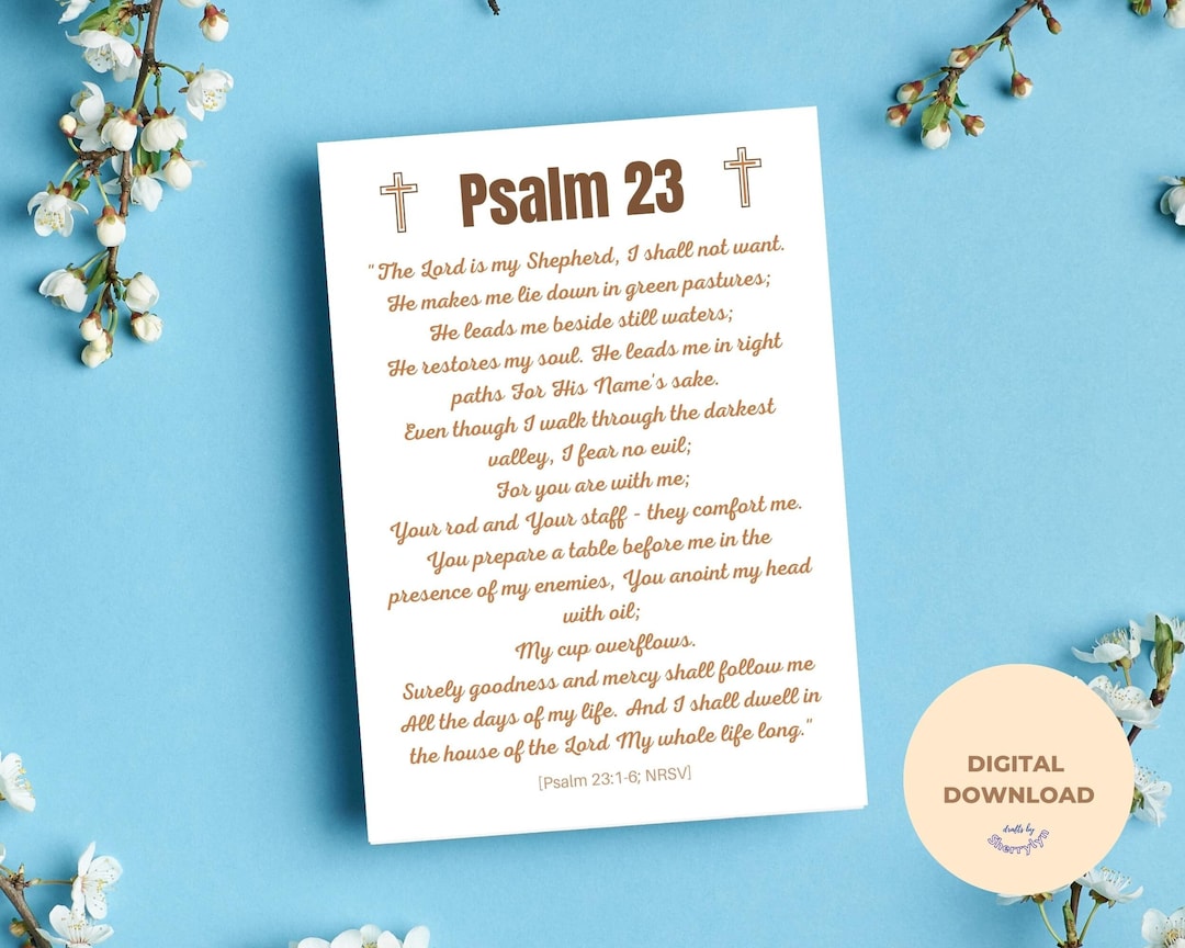 Psalm 23 | Prayer Card | Gift | Minimalist | Digital Download - Etsy