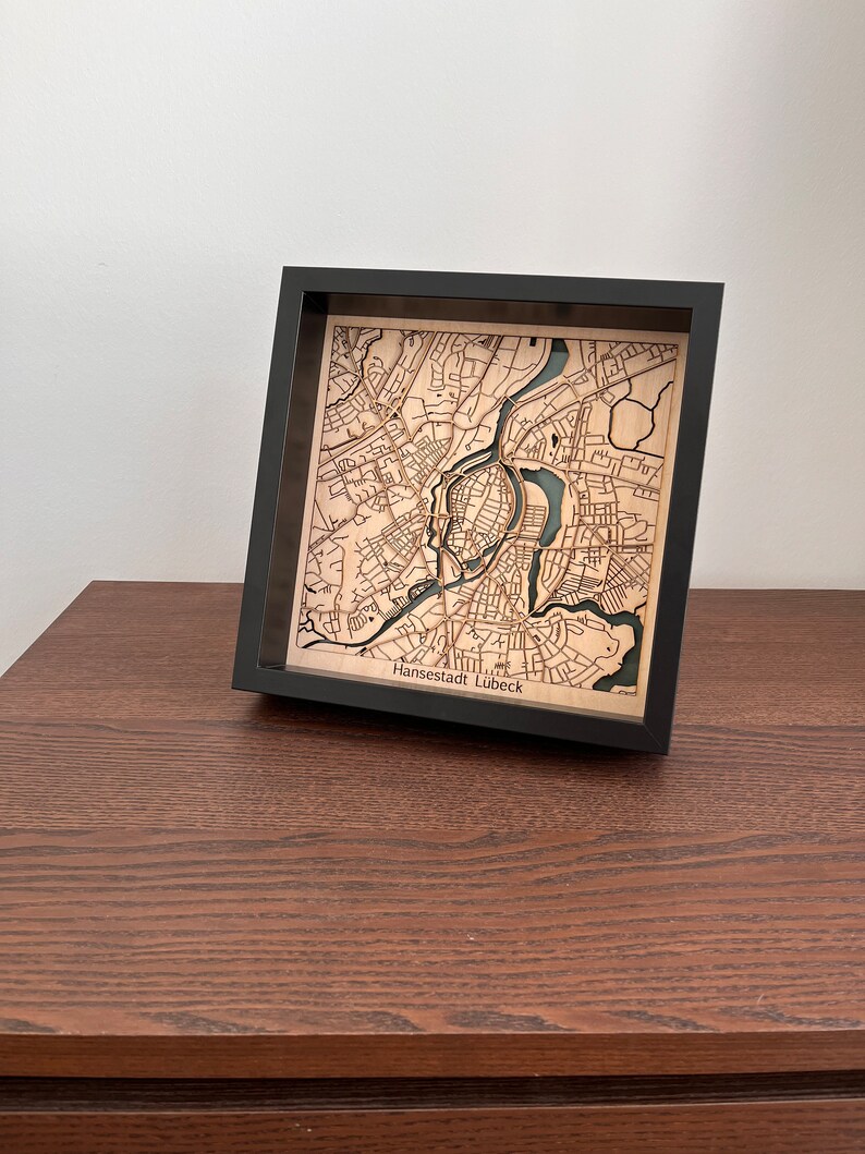Individual Laser Cut Map vintage View for Any Place in the World Made ...