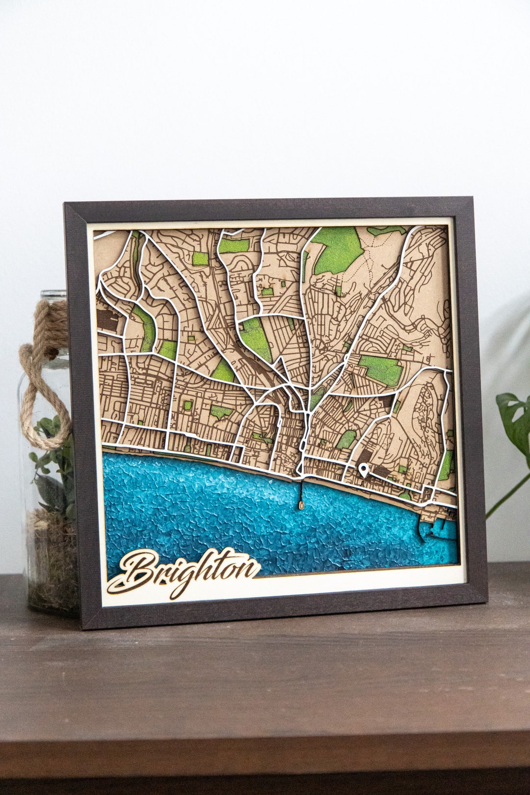 Brighton 3D Multilayer Laser Cut Map City Map With - Etsy