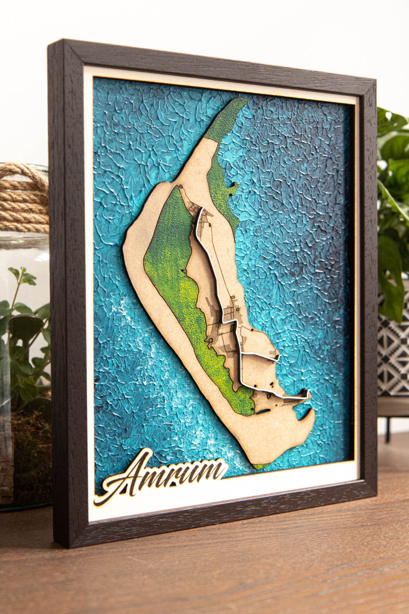 Amrum 3D Multilayer Laser Cut City Map With Hand-painted Parks and ...