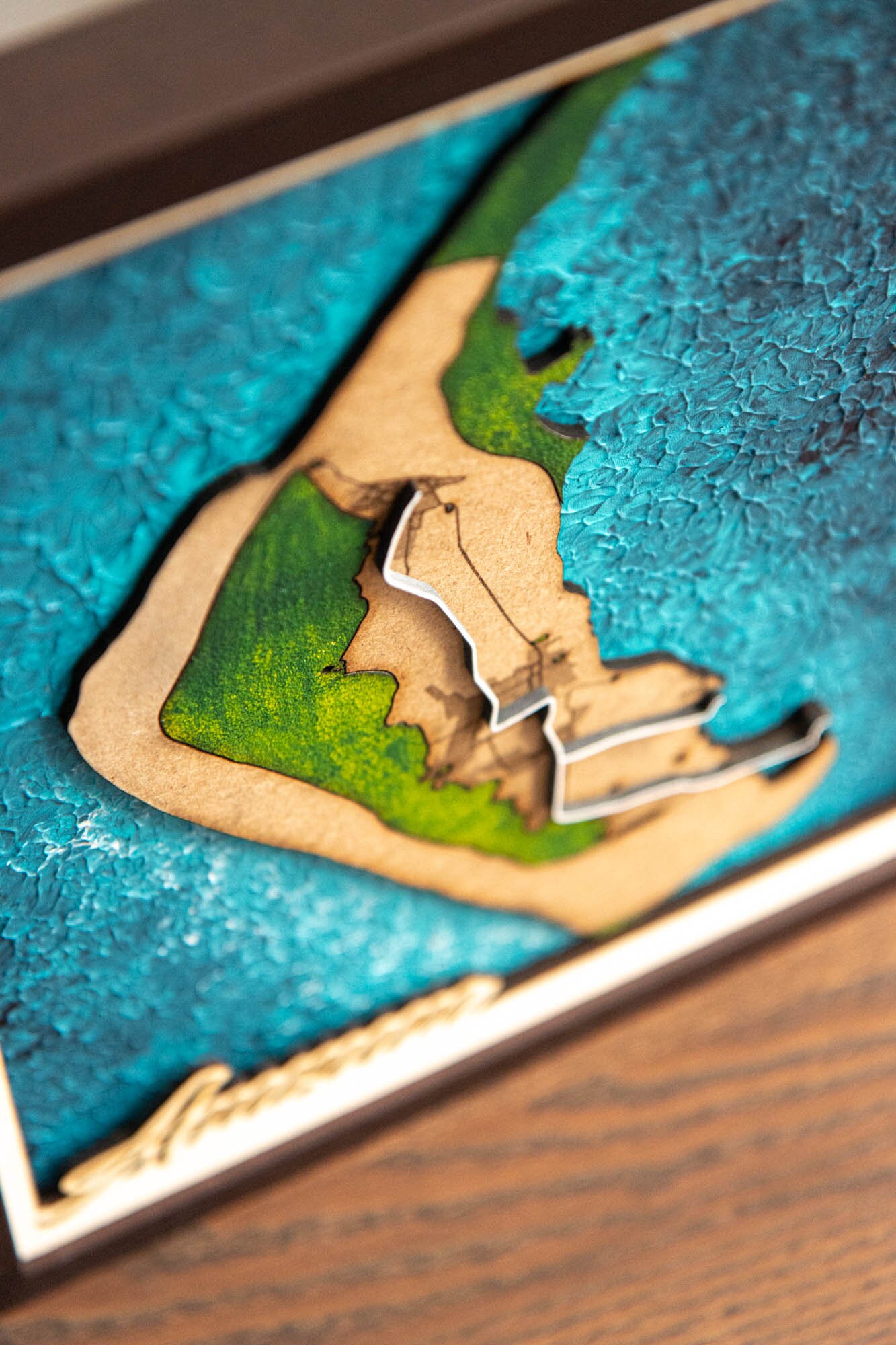 Amrum 3D Multilayer Laser Cut City Map With Hand-painted Parks and ...