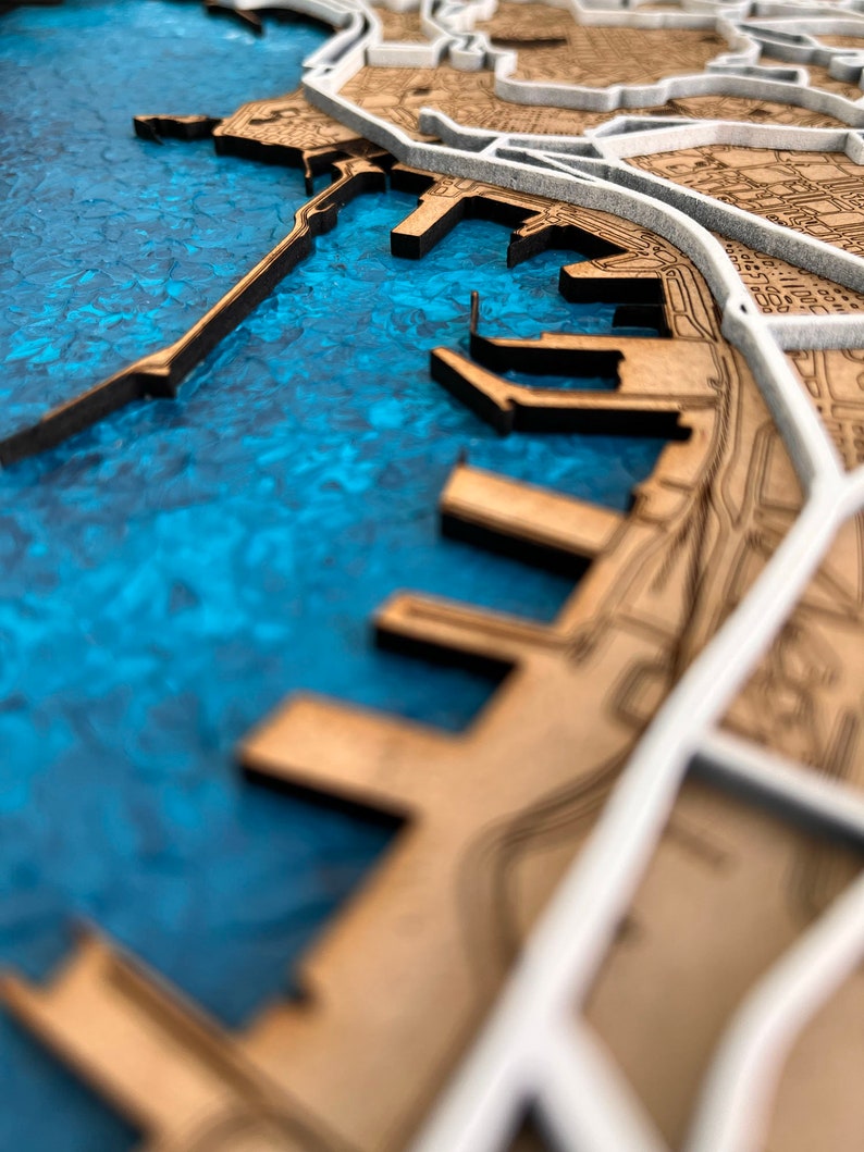 Naples 3D Multilayer City Map Laser Cut Map With Individually Hand ...