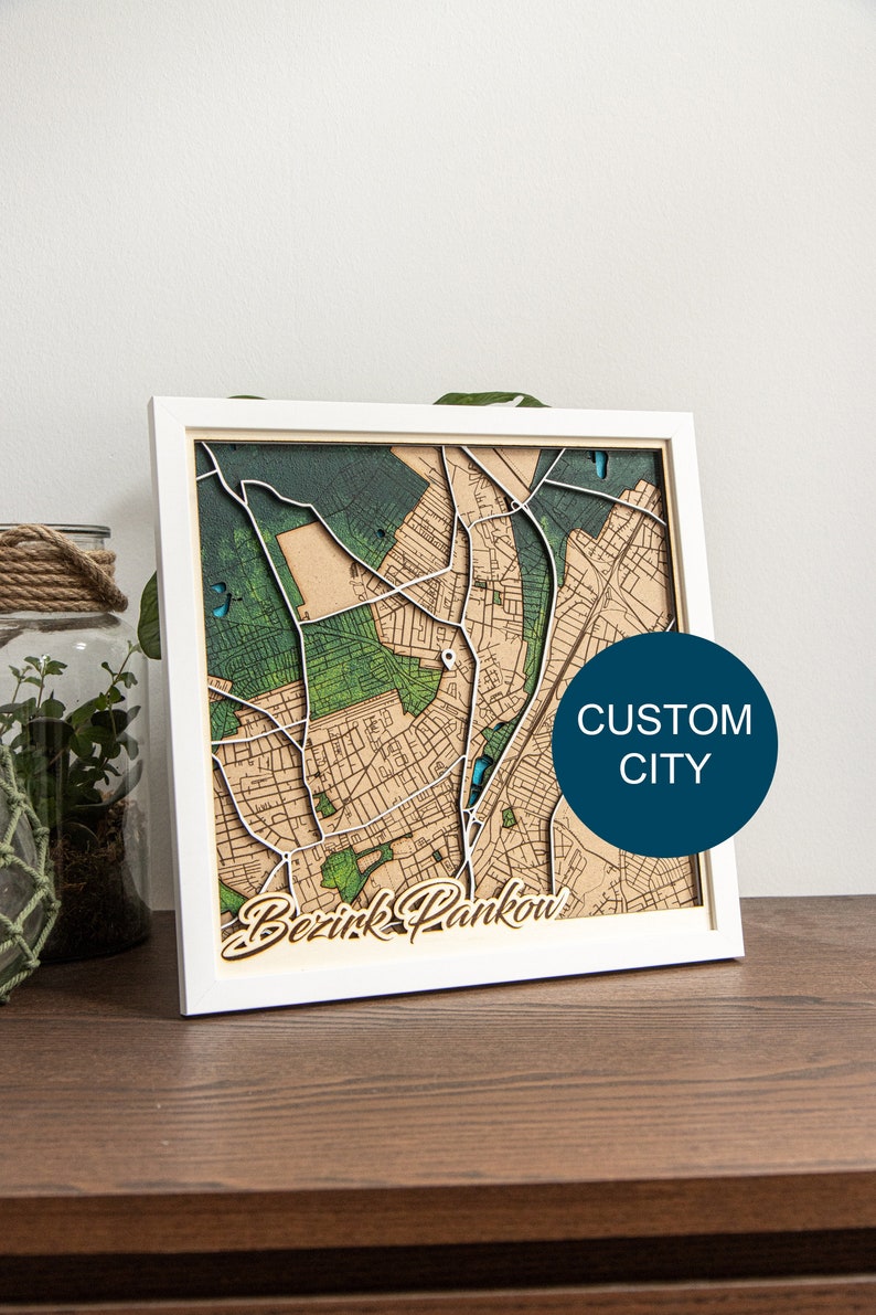 Individual 3D Multilayer Laser Cut Map Made of Wood for Moving Into a ...