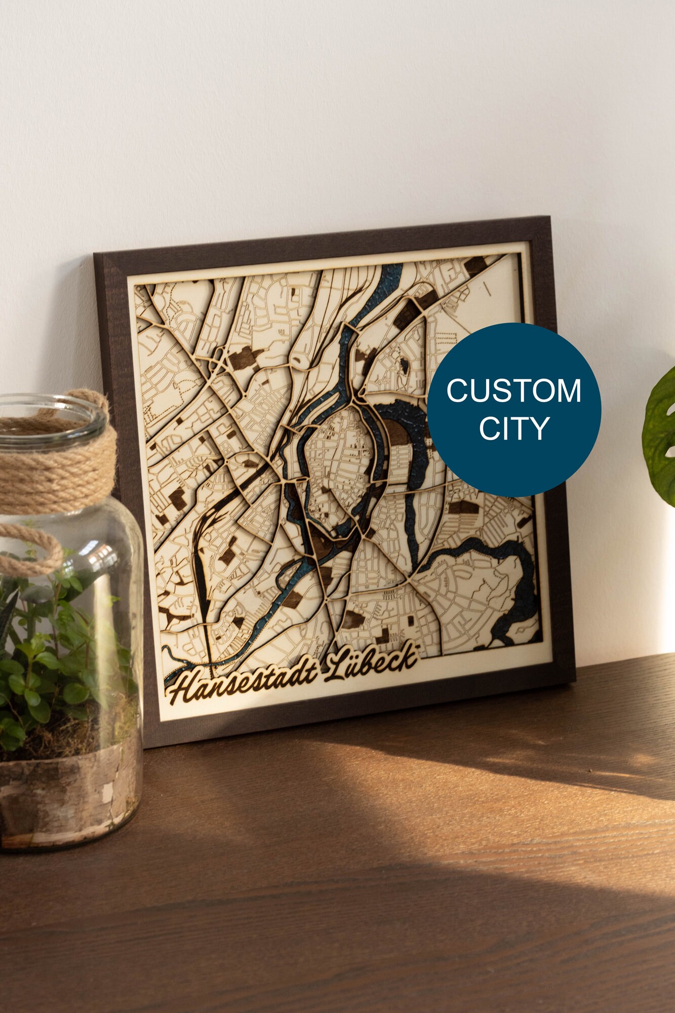 Individual City Map 3D Multilayer Laser Cut Map Made of Wood for ...