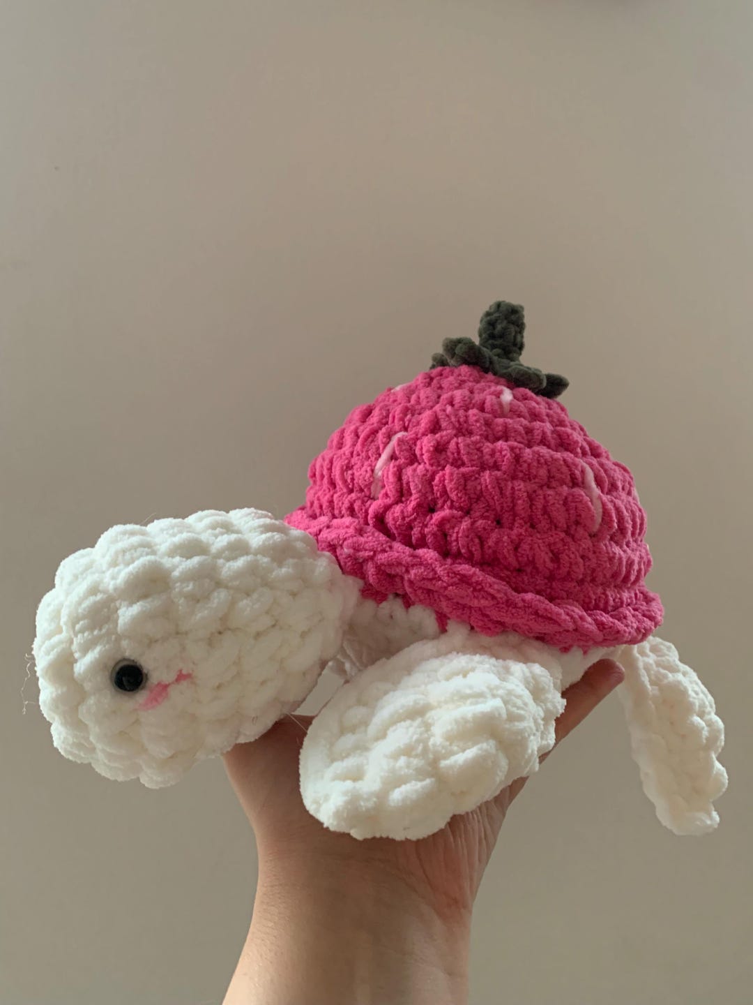 Strawberry Turtle, Jumbo Turtle, Crocheted Stuffed Animal, Cute & Soft ...