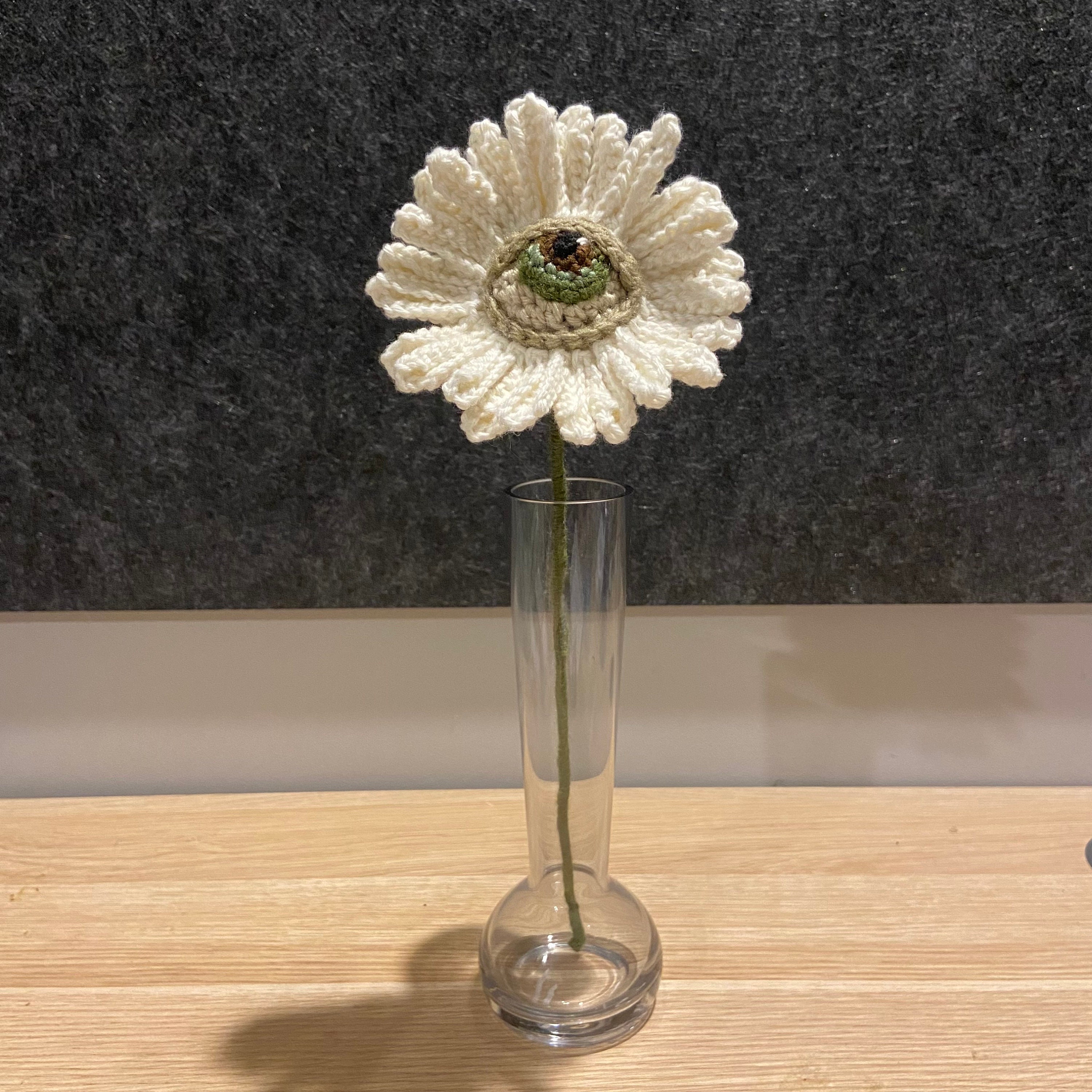 The Eyeball Daisy Crochet Pattern, Halloween Crochet Decoration, Creepy ...