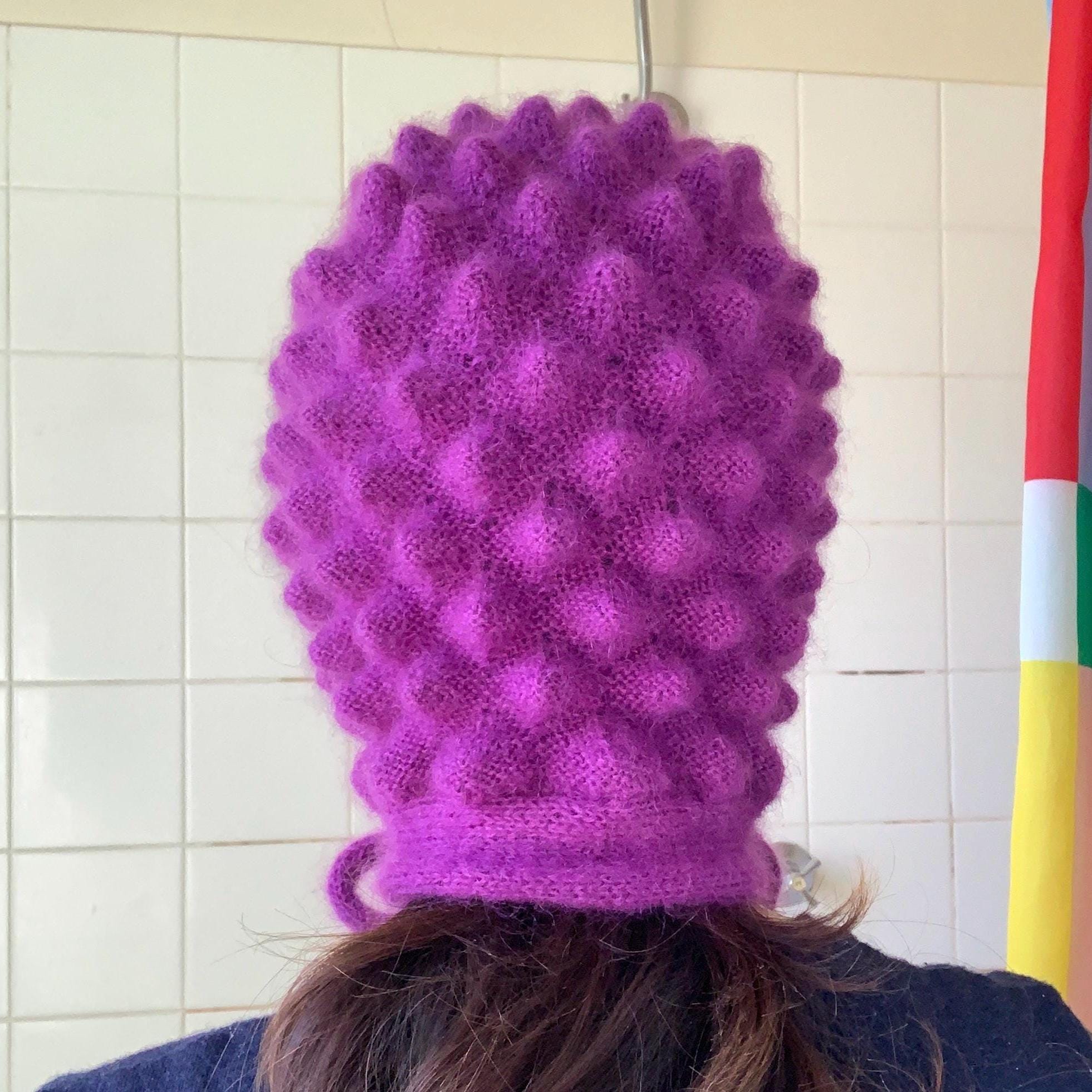 Bunch O' Grapes Bonnet Knitting Pattern, Mohair Bonnet/balaclava Hybrid ...