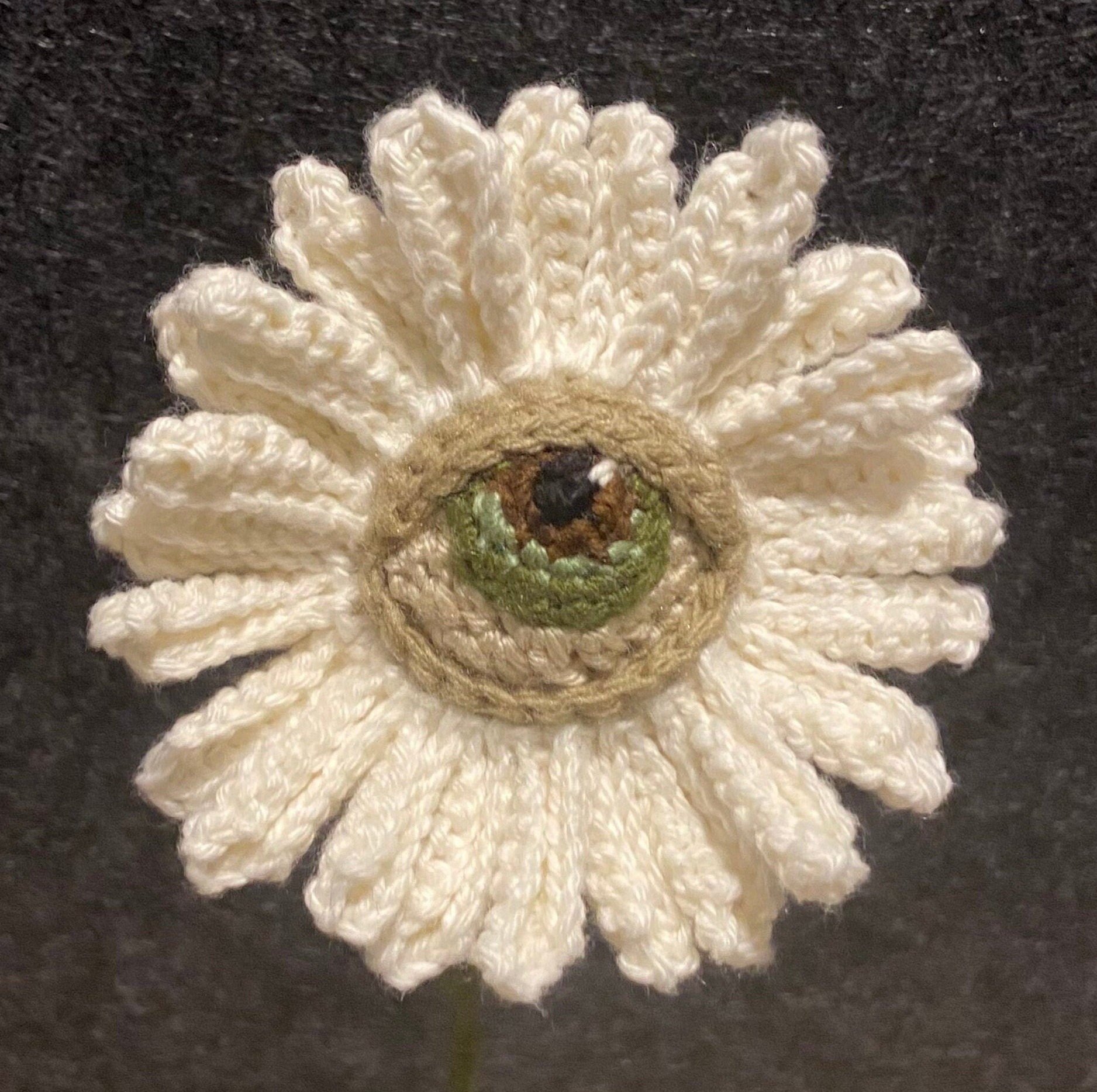 The Eyeball Daisy Crochet Pattern, Halloween Crochet Decoration, Creepy ...