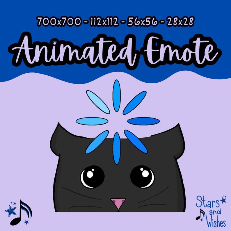 Black Cat Loading Sign - Animated Emote - Etsy