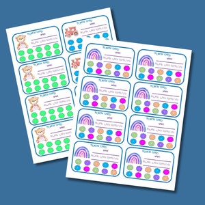 Incentive Punch Card for Kids Chore Chart Punch Card Childrens Reward ...