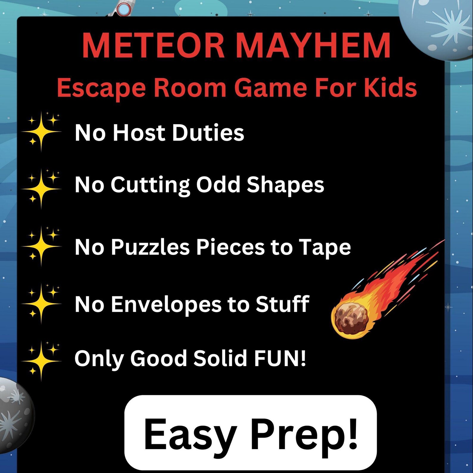 Space Themed Escape Room Game for Kids | Party Games for Kids | Puzzle ...