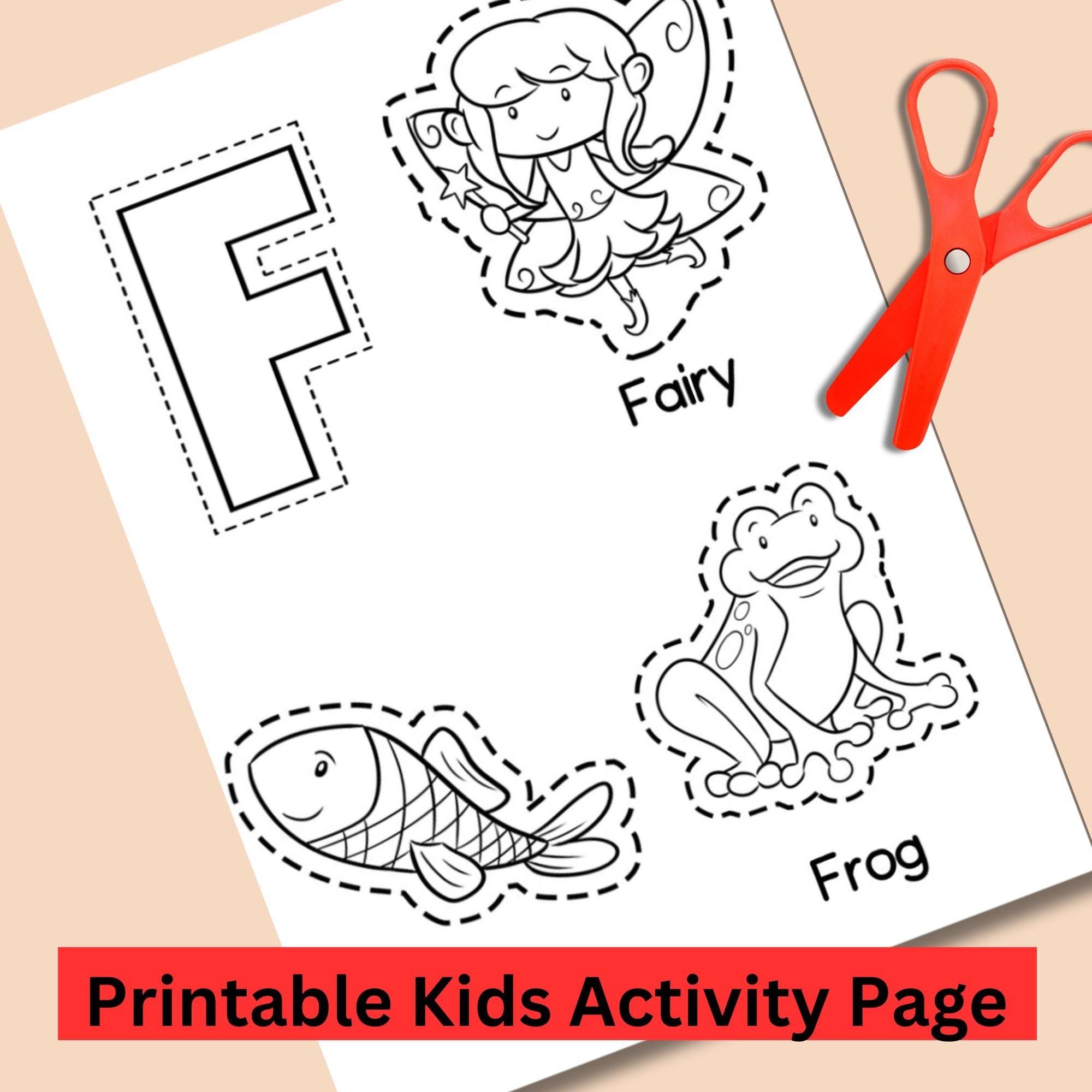 Printable Scissor Skills Kids Cutting Activity Childrens Alphabet ...