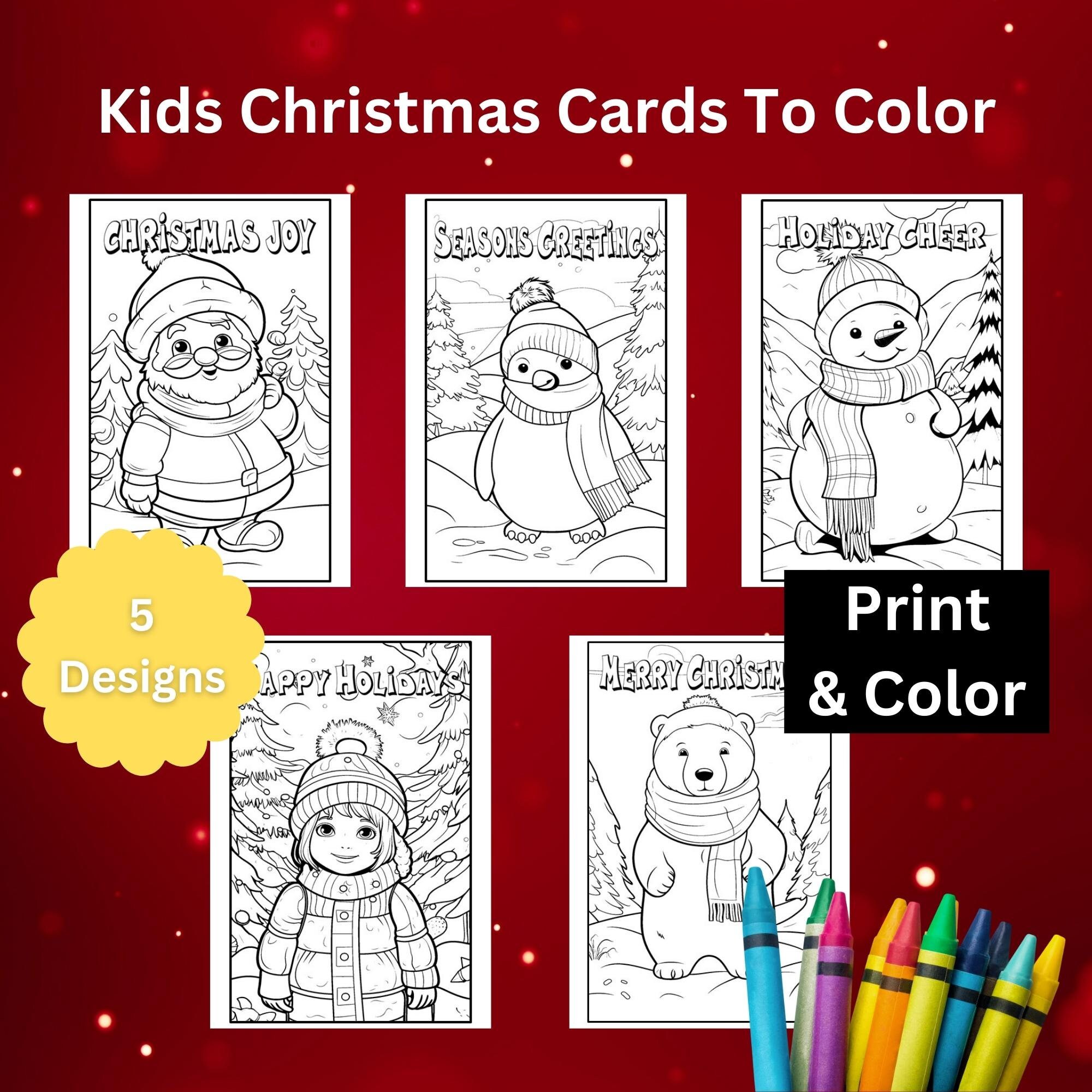 Christmas Cards to Color Kids Coloring Pages Kids Christmas Craft ...