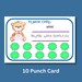 Incentive Punch Card for Kids Chore Chart Punch Card Childrens Reward ...