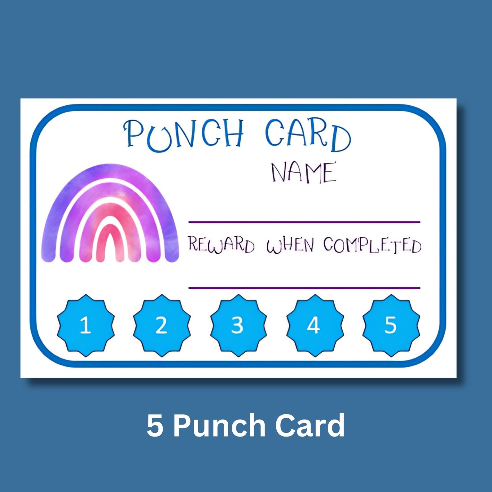 Incentive Punch Card for Kids Chore Chart Punch Card Childrens Reward ...