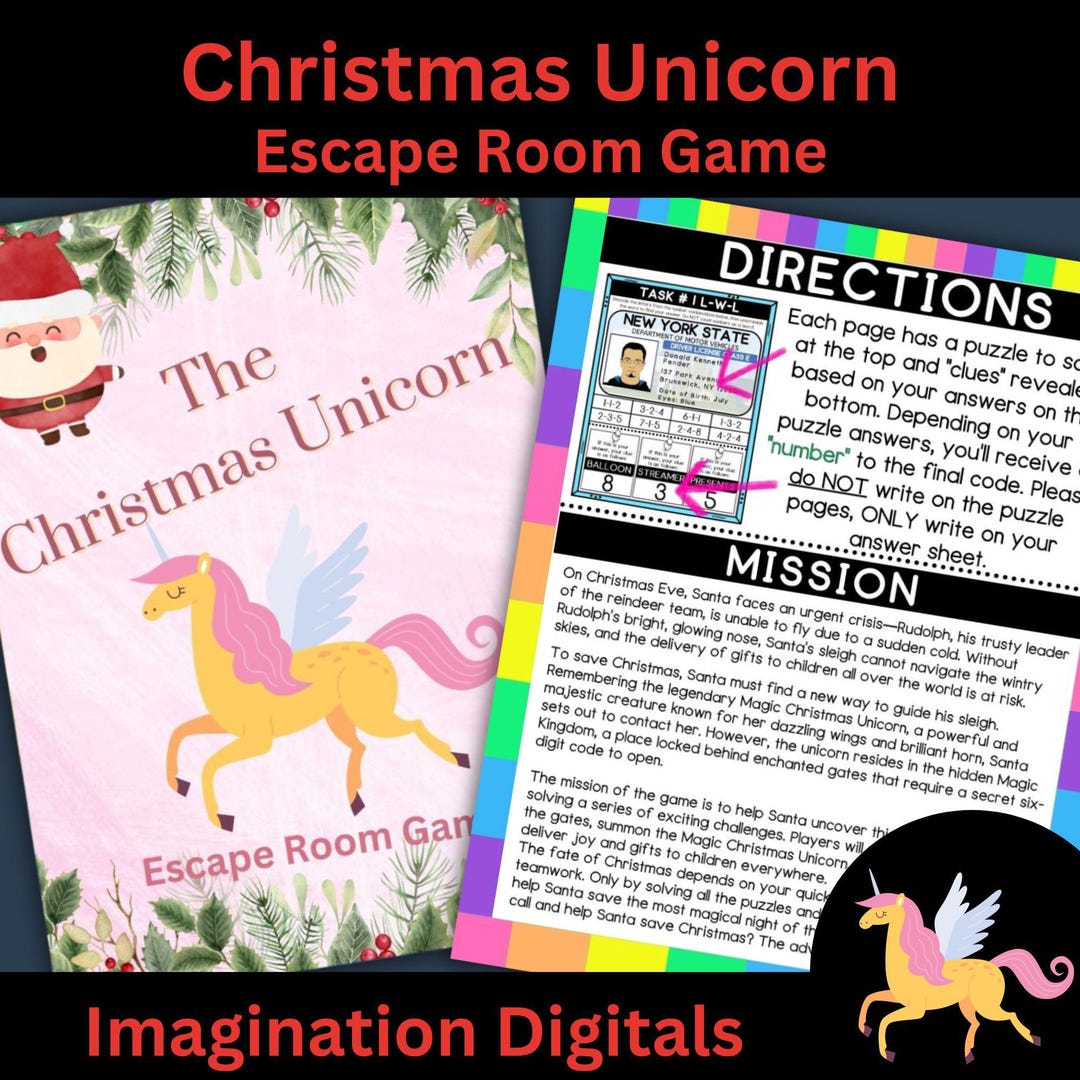 Christmas Escape Game for Kids Girl Party Game Christmas Escape Room ...