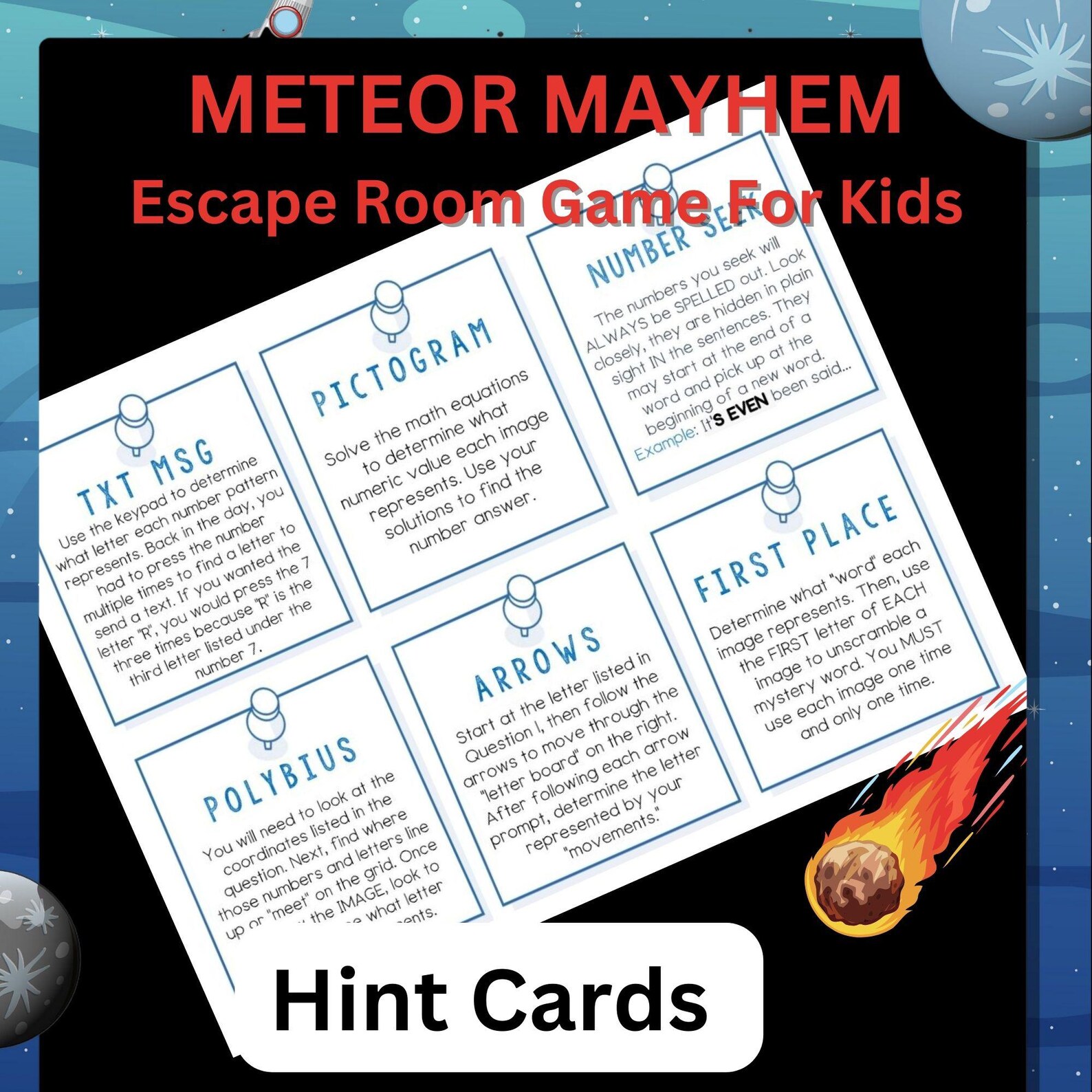 Space Themed Escape Room Game for Kids | Party Games for Kids | Puzzle ...