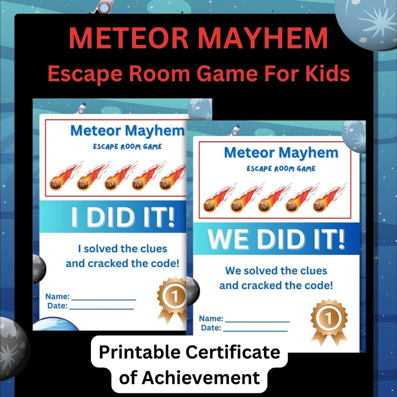 Space Themed Escape Room Game for Kids | Party Games for Kids | Puzzle ...