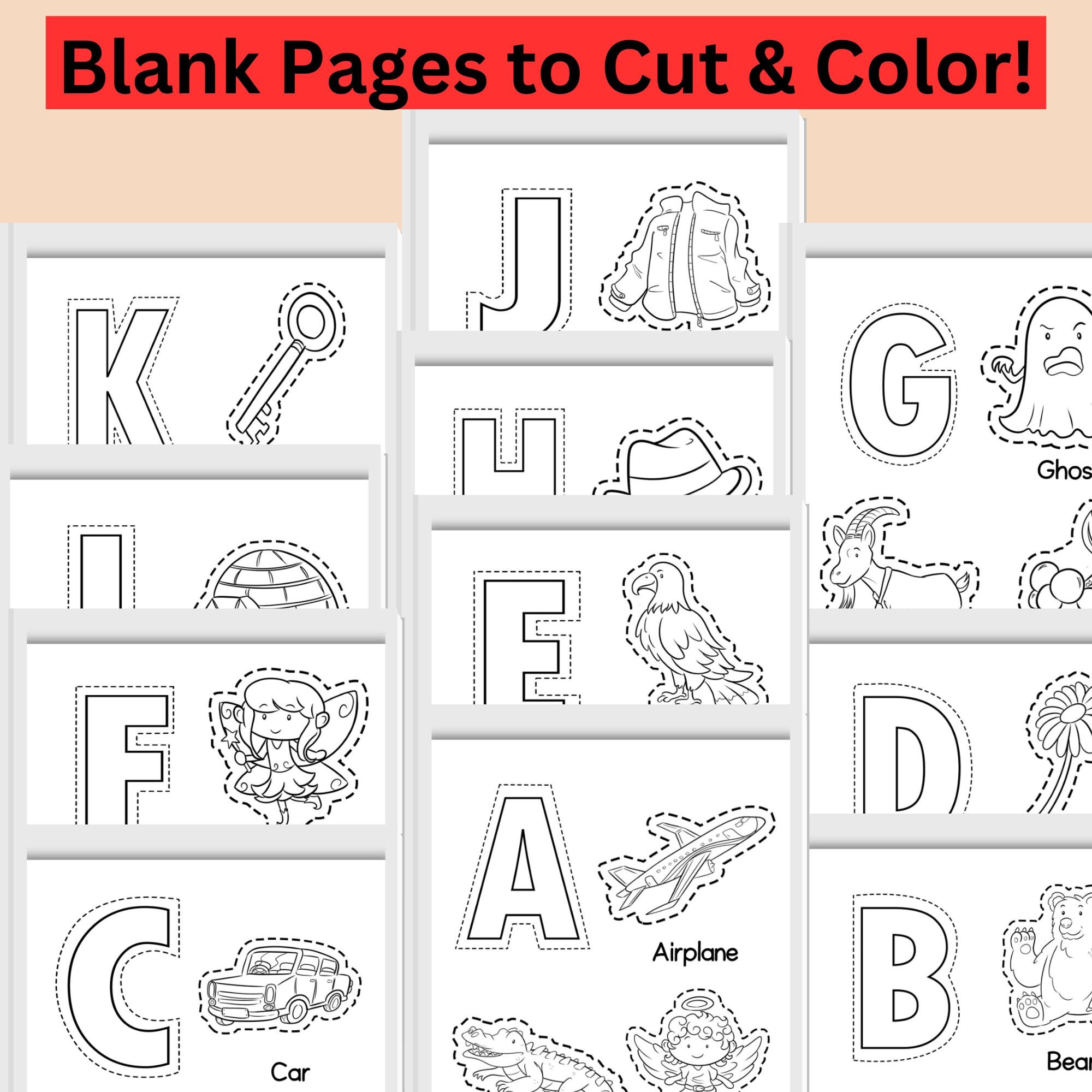 Printable Scissor Skills Kids Cutting Activity Childrens Alphabet ...