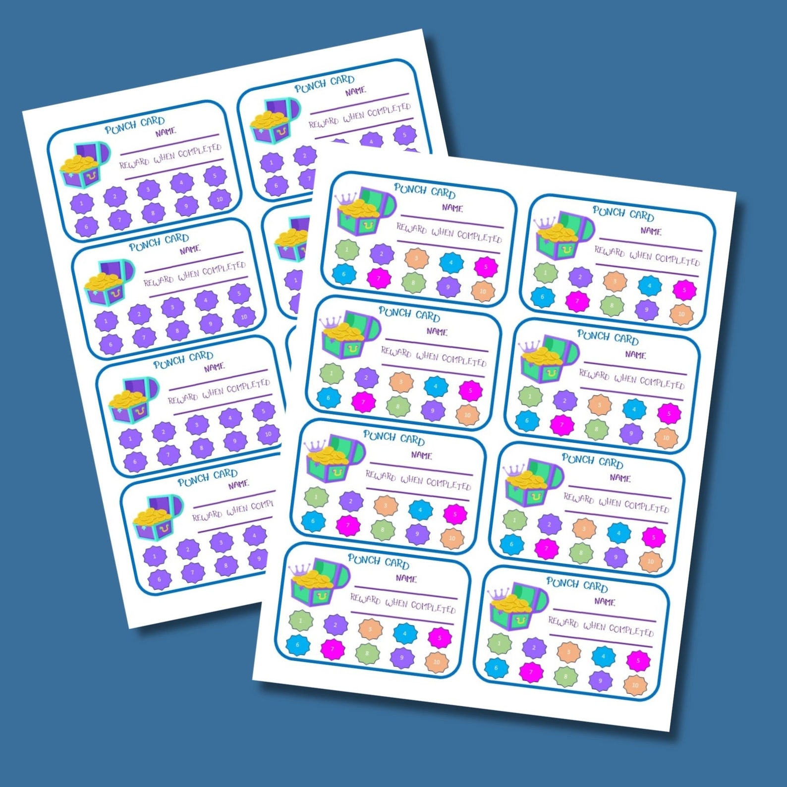 Punch Cards for Kids Behavior Card Incentive Punch Cards Reward Punch ...