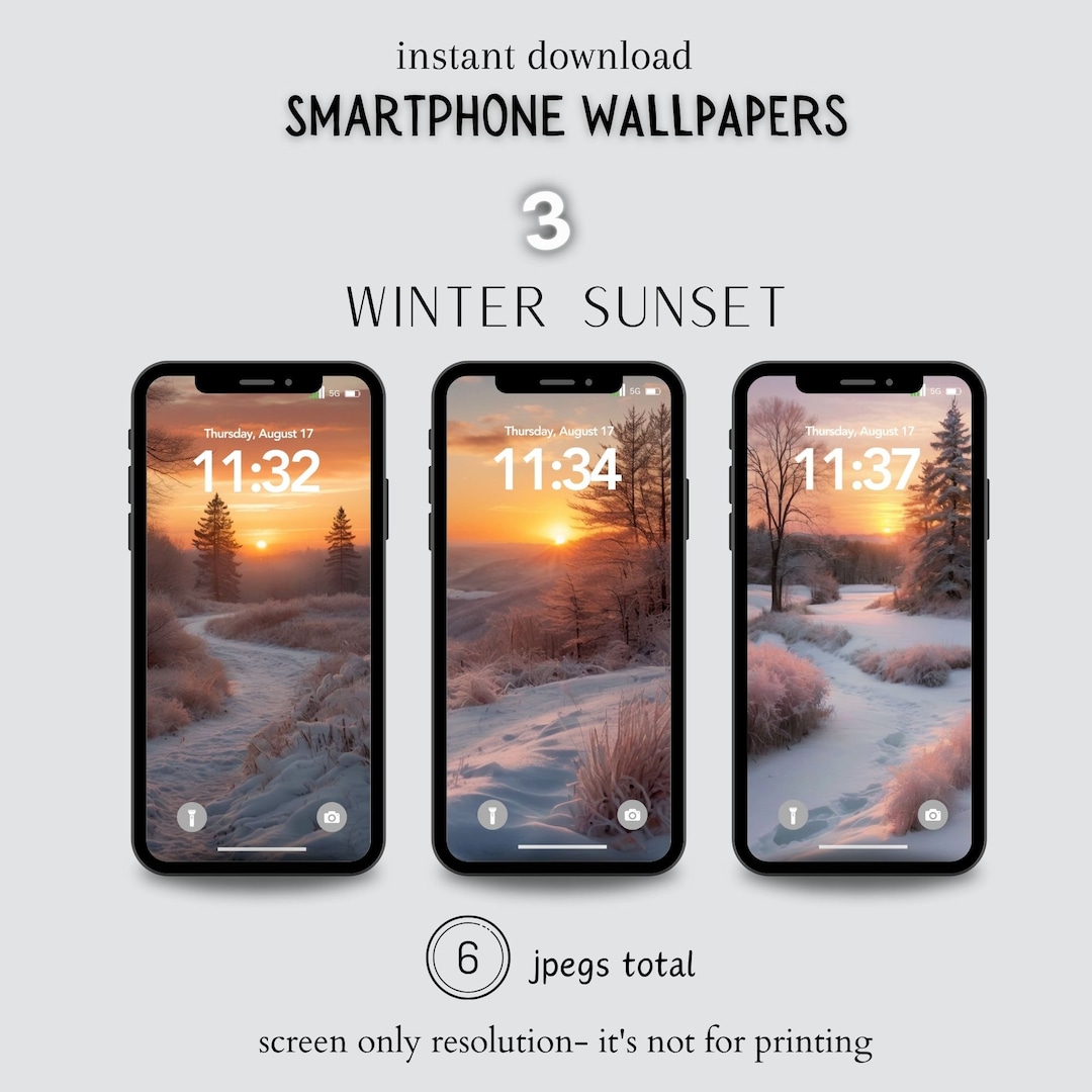 IPhone Wallpaper Winter, Sunset Winter Photography, Phone Wallpaper ...