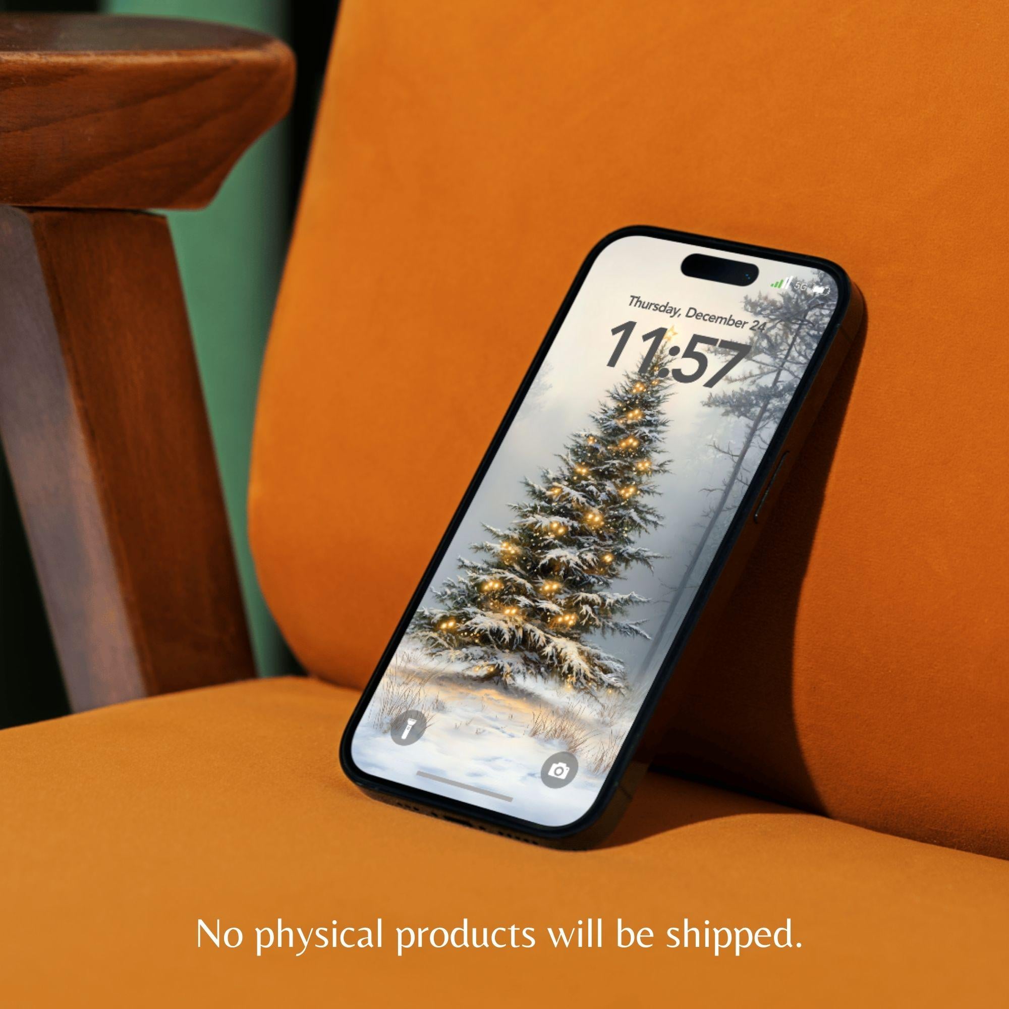 IPhone Wallpaper Christmas Tree, Vintage Christmas Tree Painting for ...