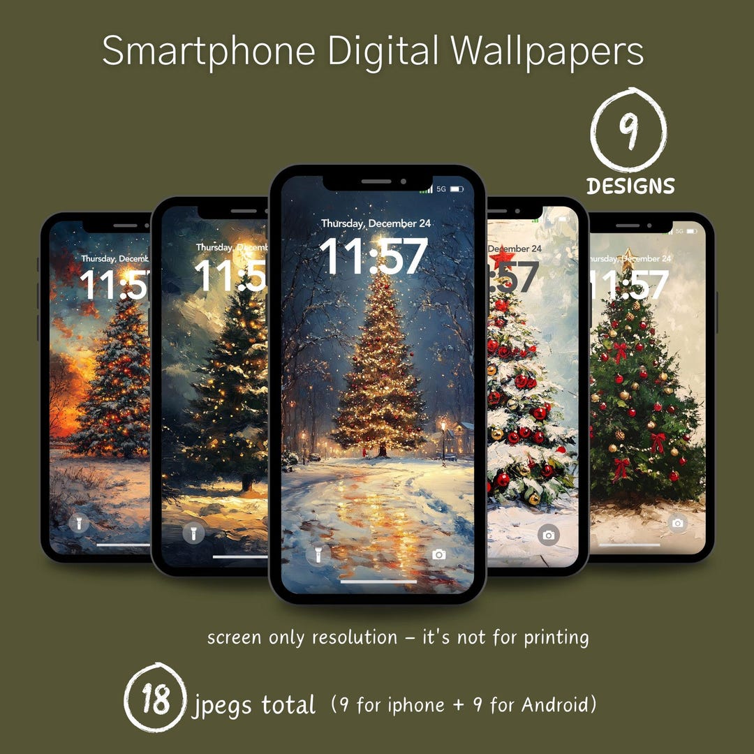 Vintage Christmas Tree, Wallpaper Vintage Christmas Tree Painting for ...