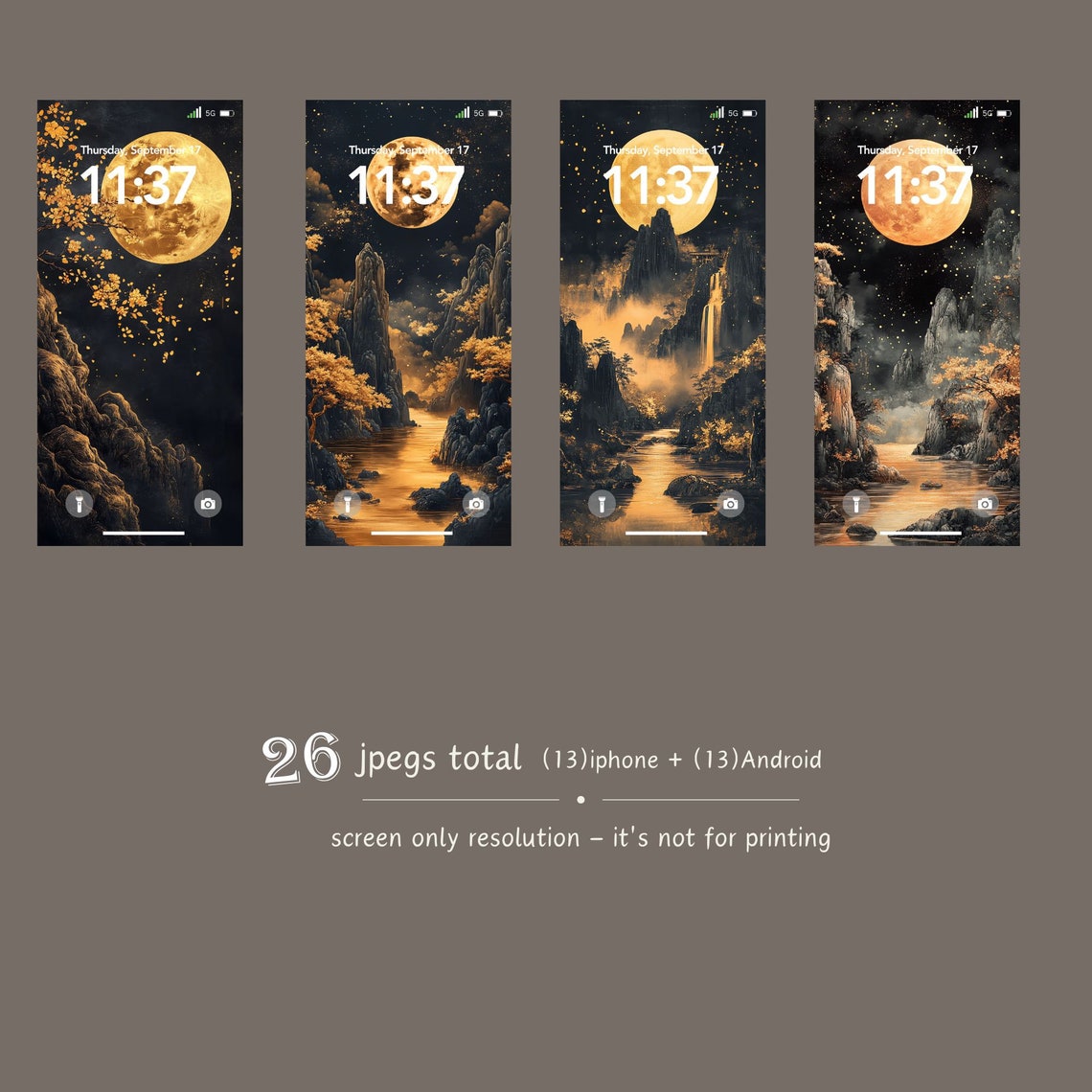 Fall Moon Vintage Fall iPhone Wallpaper Halloween, Starry Night Vintage ...