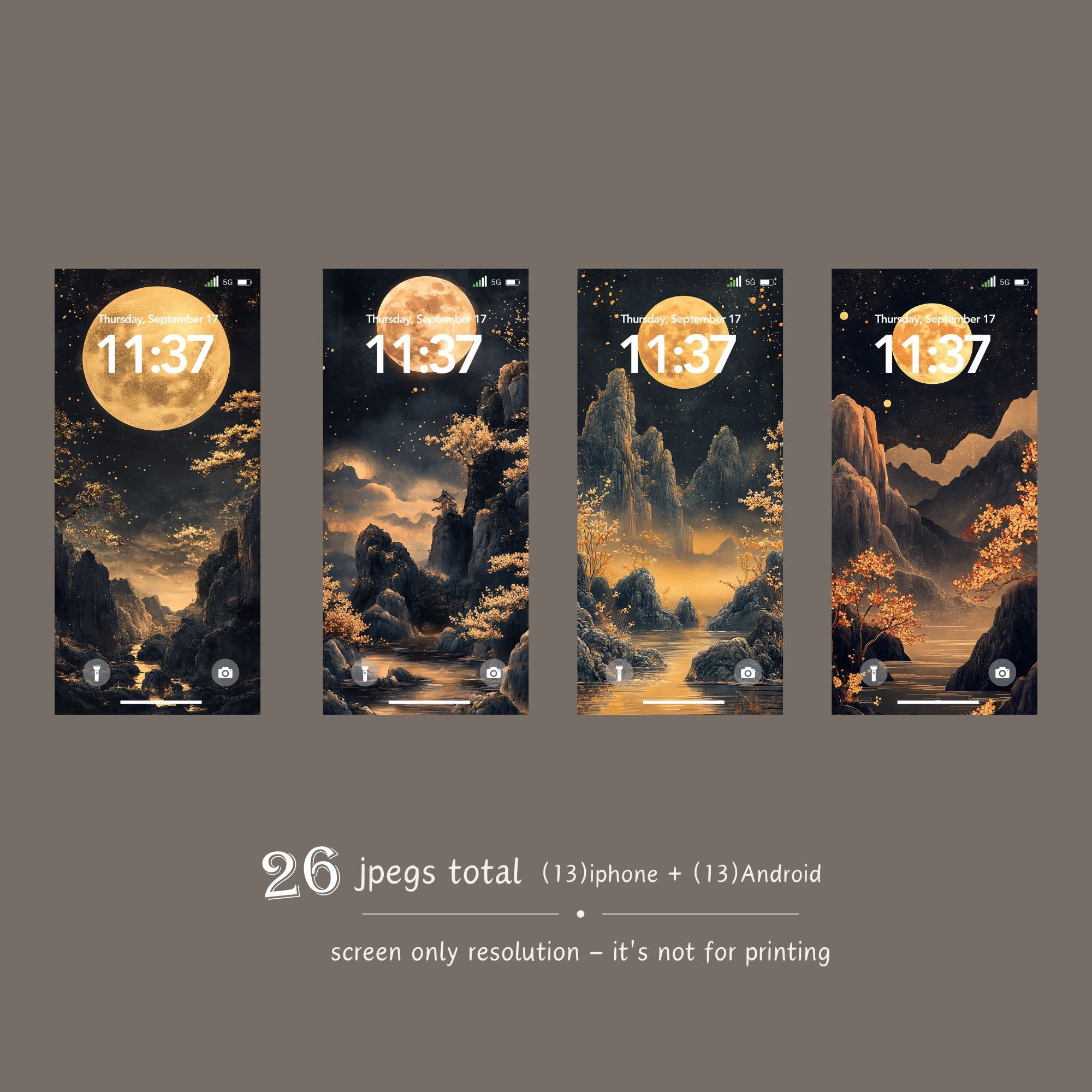 Fall Moon Vintage Fall iPhone Wallpaper Halloween, Starry Night Vintage ...