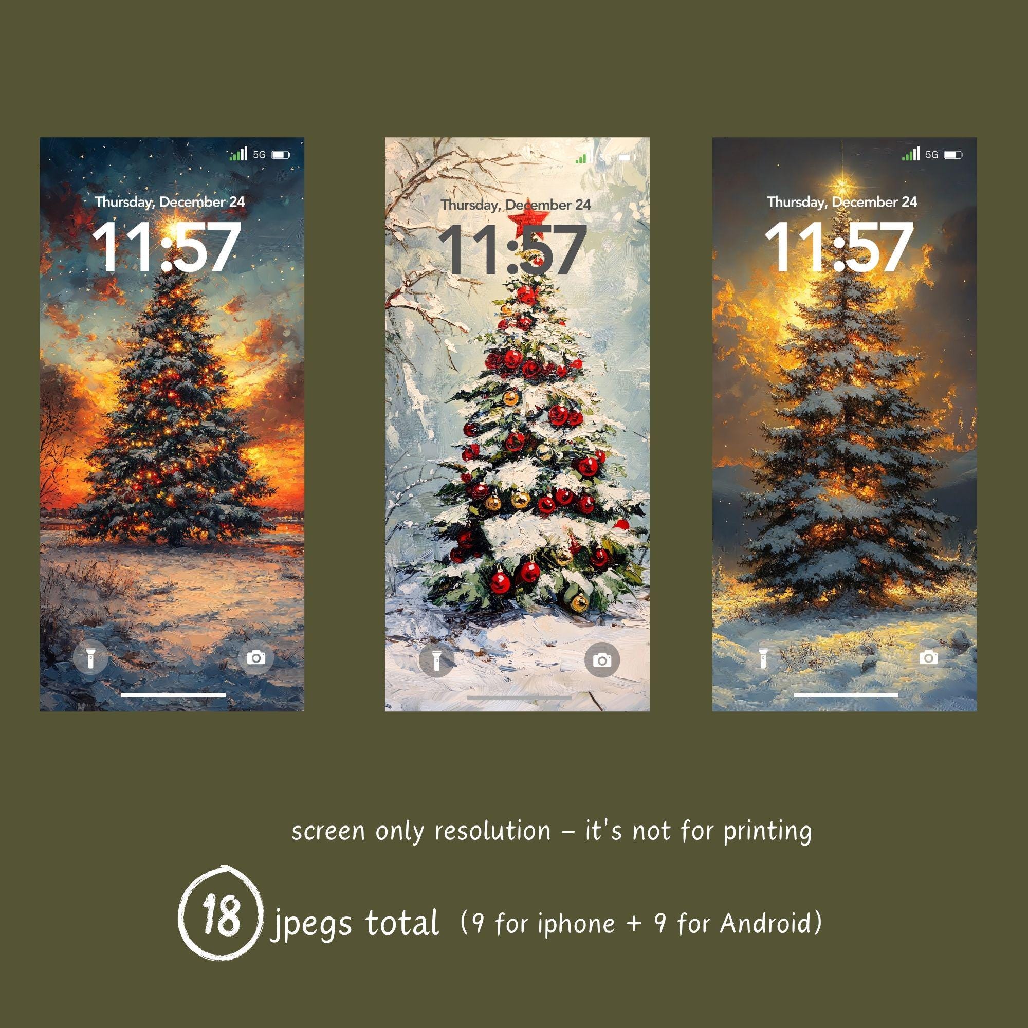 Vintage Christmas Tree, Wallpaper Vintage Christmas Tree Painting for ...