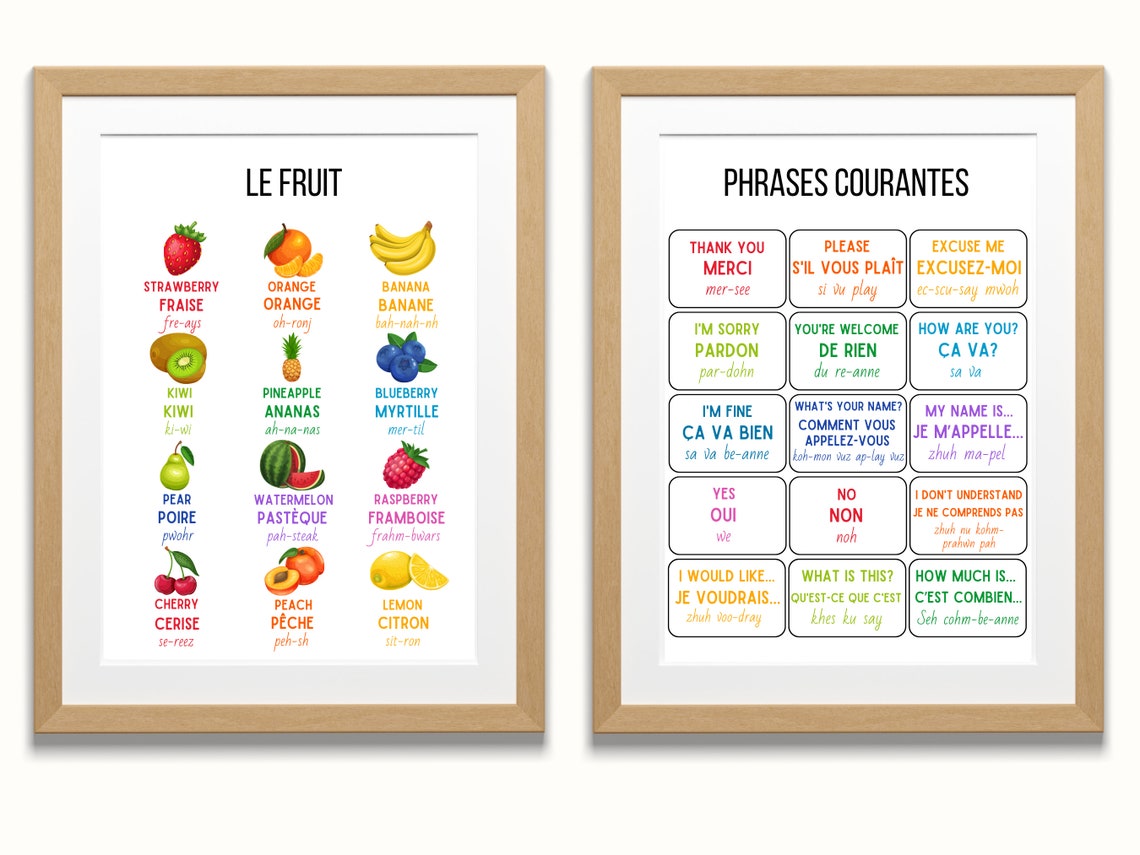 10 French Educational Posters English Pronunciation - Etsy UK