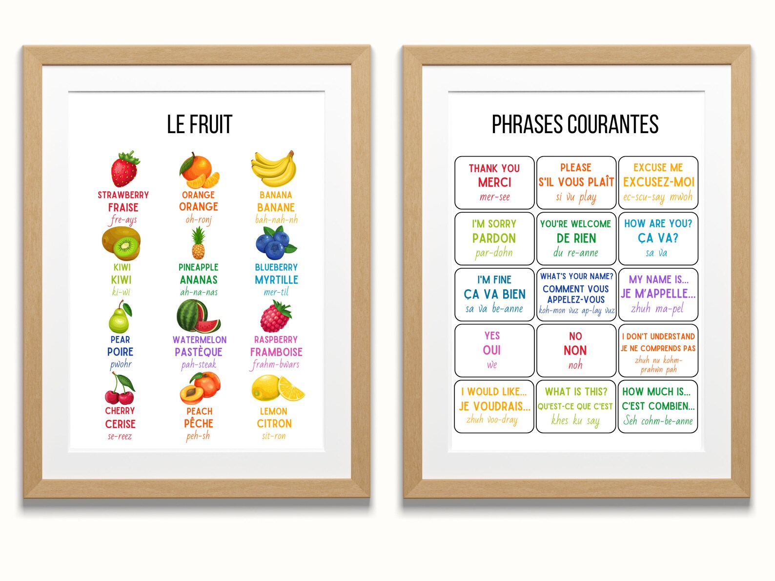 10 French Educational Posters English Pronunciation - Etsy UK
