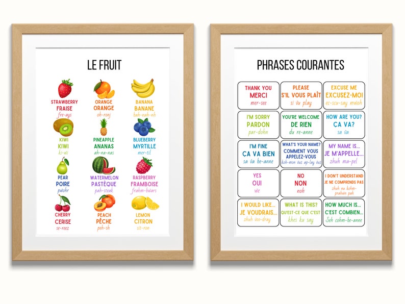 10 French Educational Posters English Pronunciation - Etsy UK