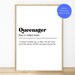 Queenager Printable, Kitsch Kitchen, Dictionary Definition, Funny Wall ...