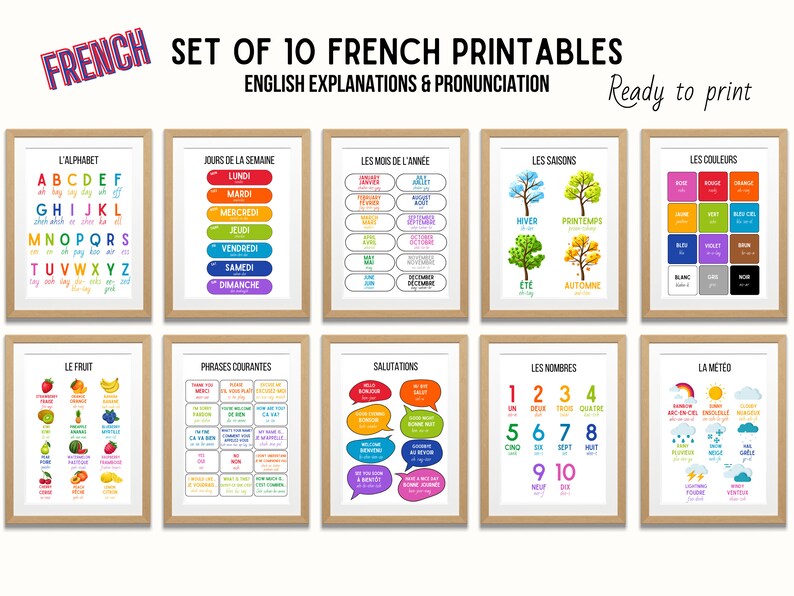 10 French Educational Posters English Pronunciation - Etsy UK